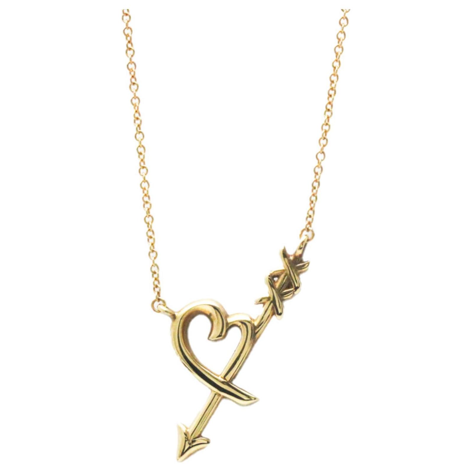 Tiffany & Co Tiffany Heart Arrow Pendant Necklace in Pink Gold (Sold ...