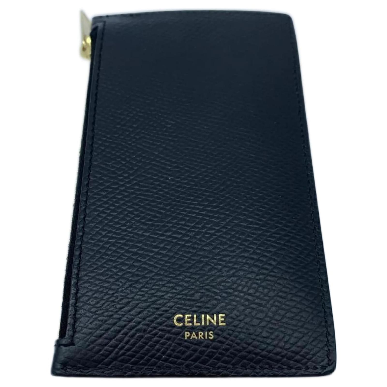 Céline Celine Men's Leather Card Wallet in Black ref.1509671 - Joli Closet