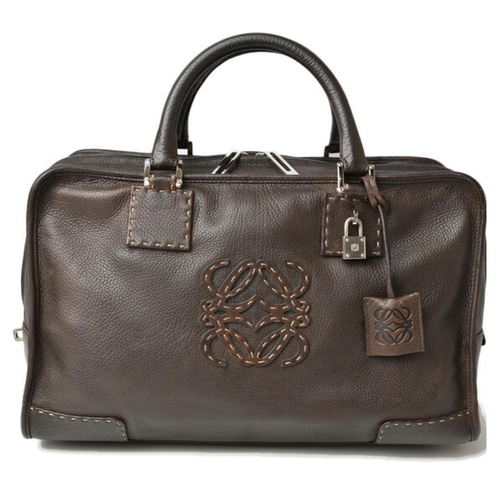 Loewe Amazona 36 Handbag Dark brown Leather ref.1510732 - Joli Closet