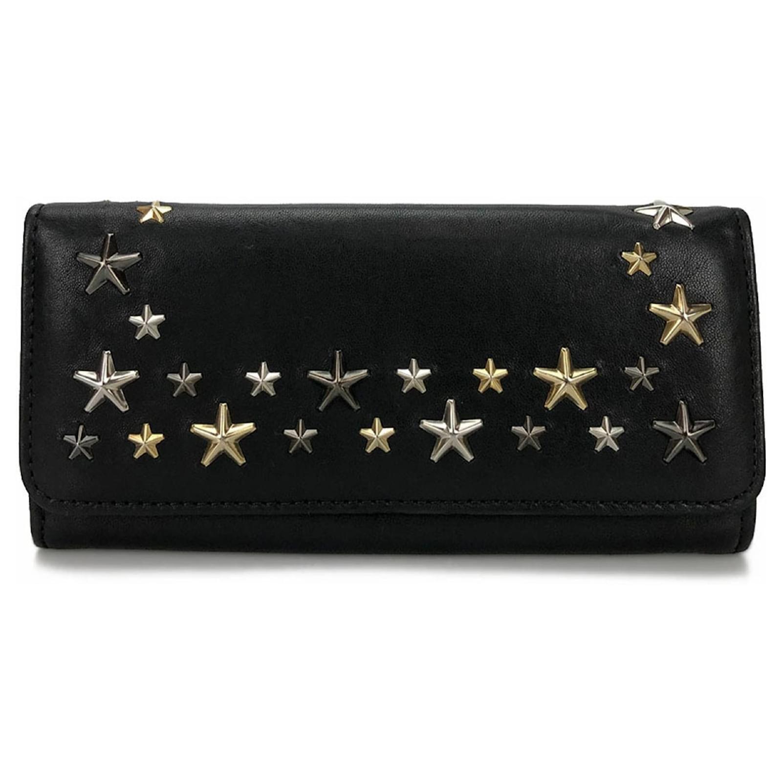 Jimmy Choo Bi-Fold Long Wallet Black Leather ref.1510847 - Joli Closet