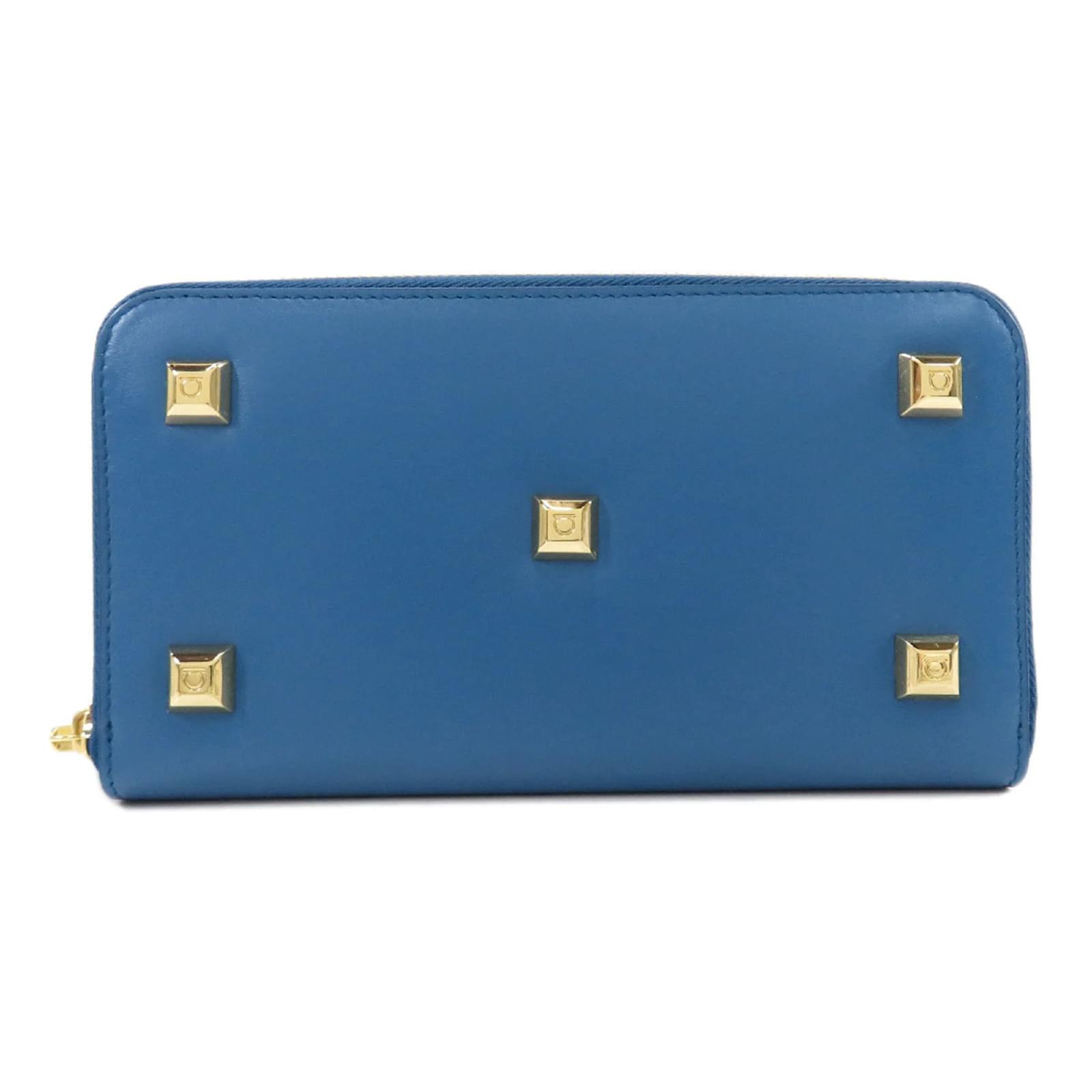 Salvatore Ferragamo Blue Calfskin Long Wallet Leather ref.1511025 ...