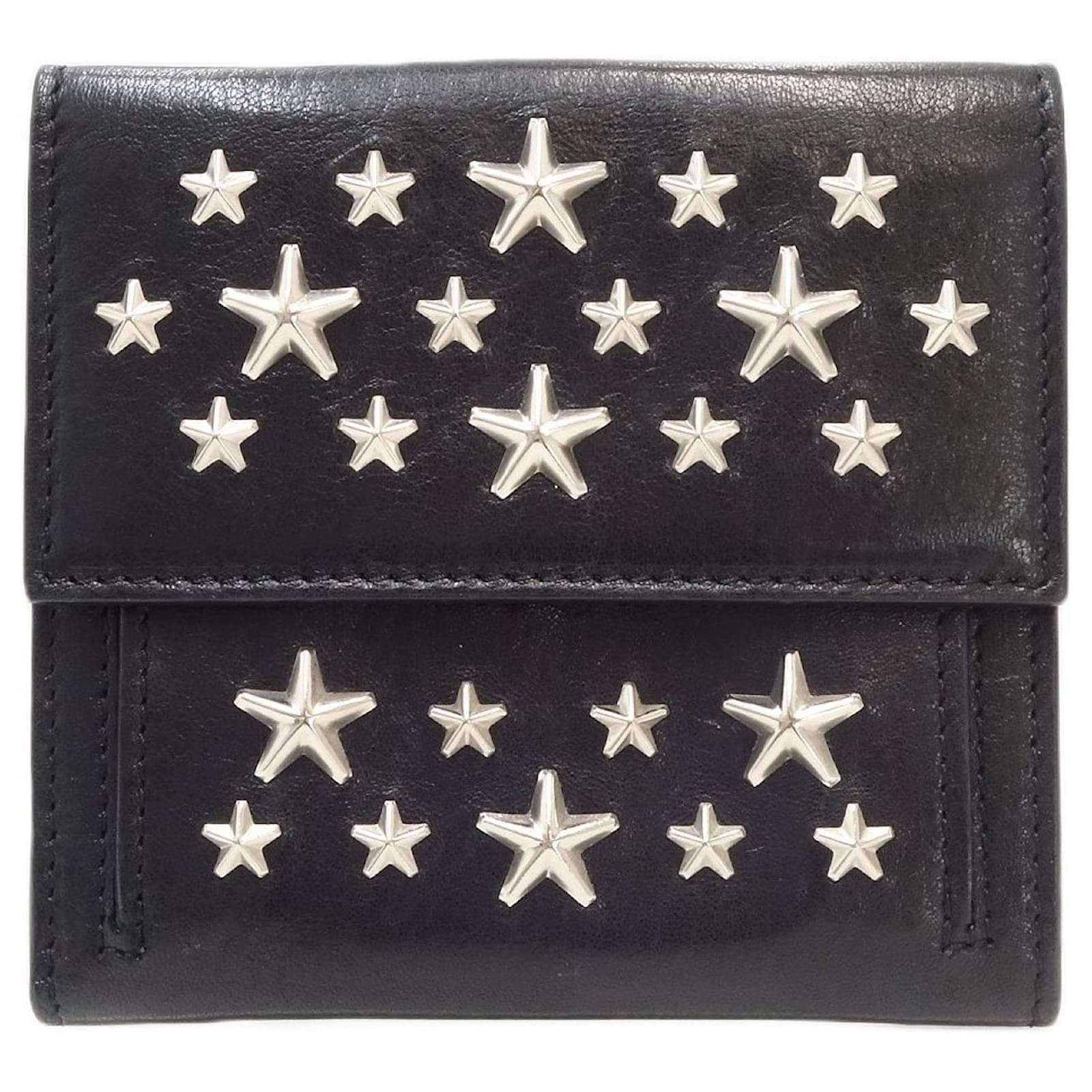 Jimmy Choo Star Studded Frida Bifold Wallet Black Leather ref.1511858 ...