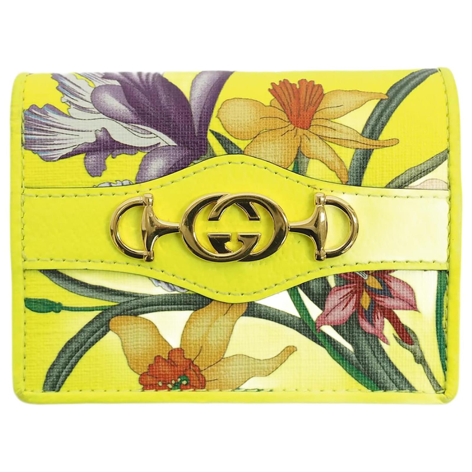 Gucci Flora Zumi Compact Bifold Wallet Leather Plastic ref.1512619 ...