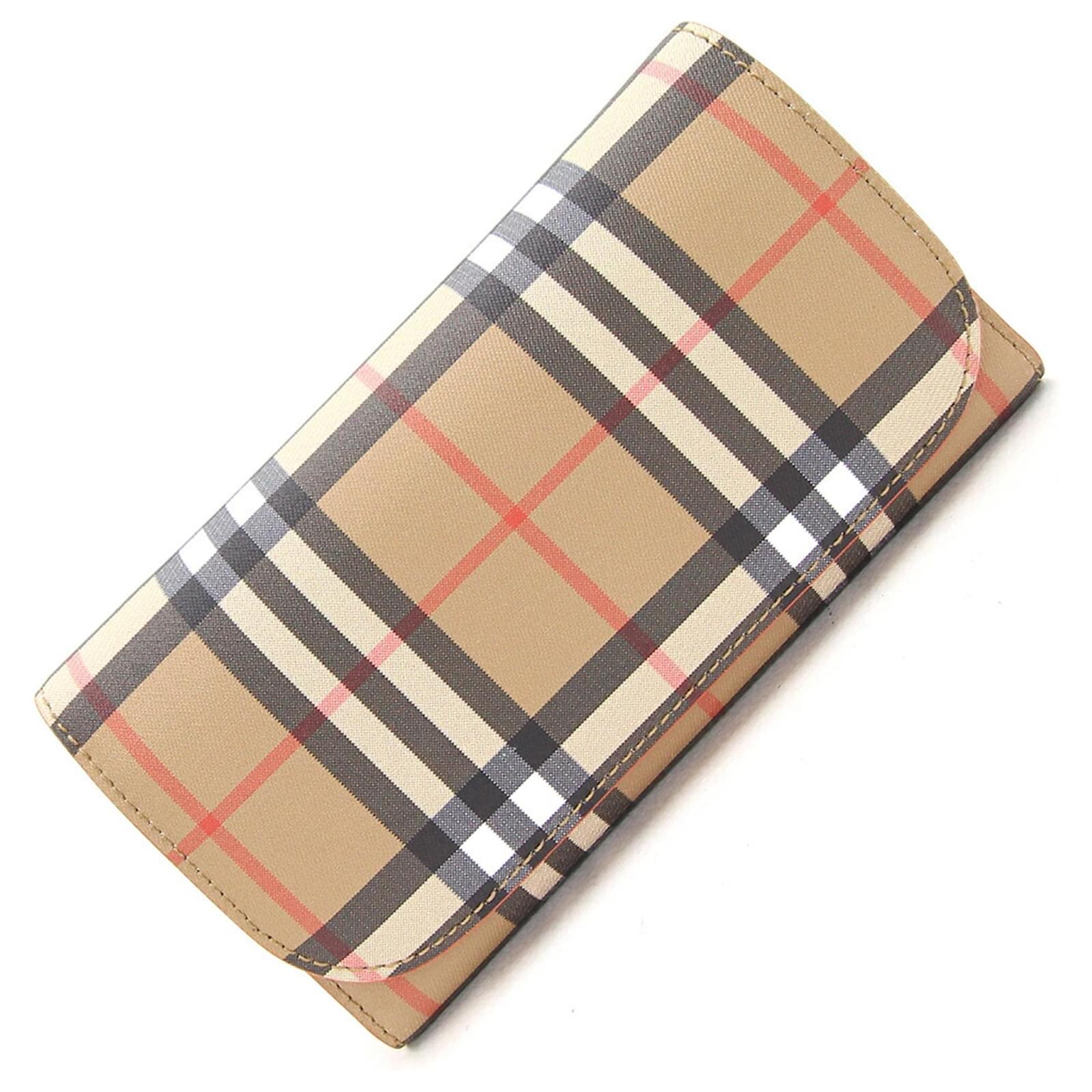 Burberry Beige PVC Leather Trifold Long Wallet Plastic ref.1512726 ...