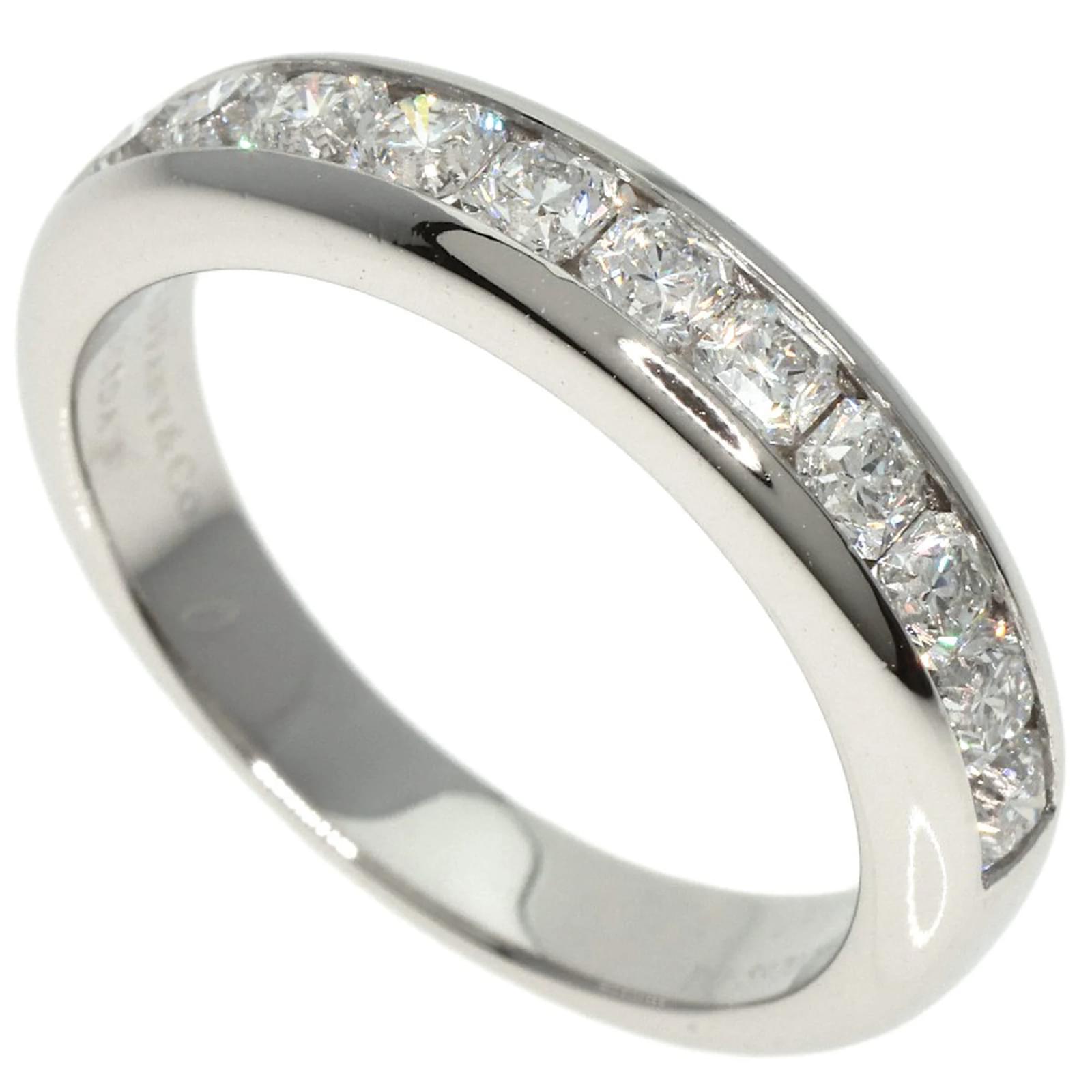 Tiffany & Co Tiffany Lucida Half Circle Diamond Band Ring Platinum ref ...