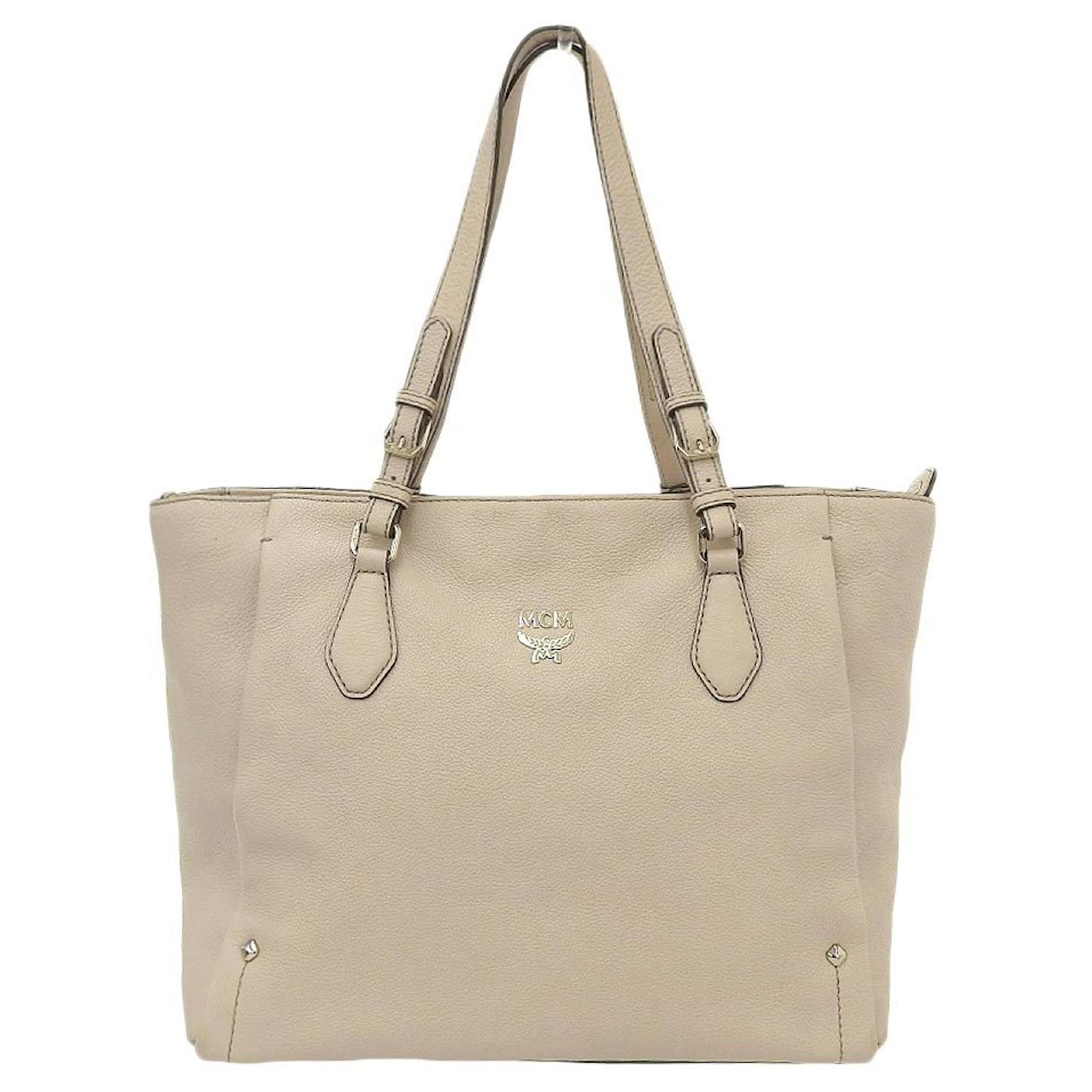 MCM Light Beige Leather Tote Bag ref.1513100 - Joli Closet