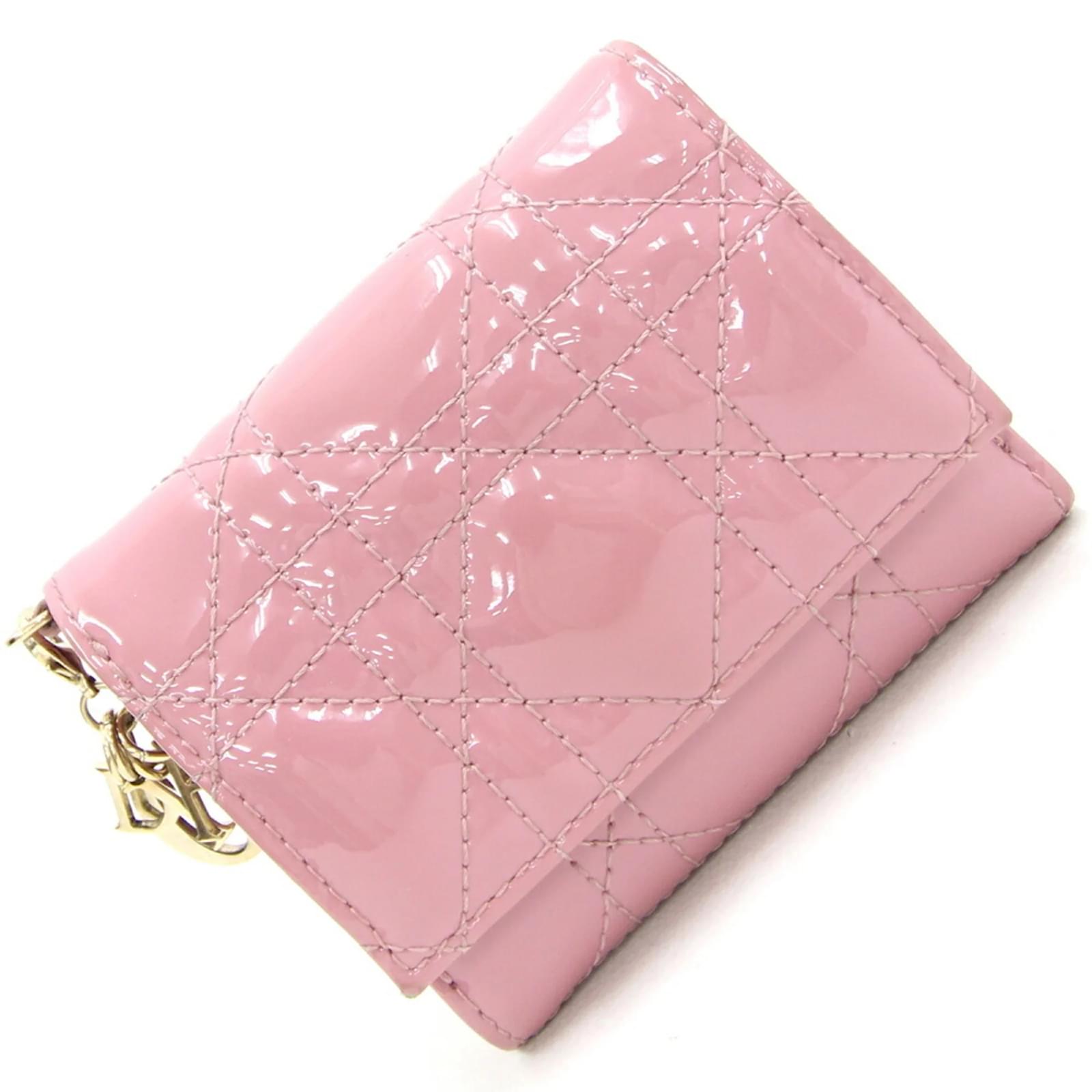 Christian Dior Pink Tri-fold Wallet Leather ref.1513195 - Joli Closet