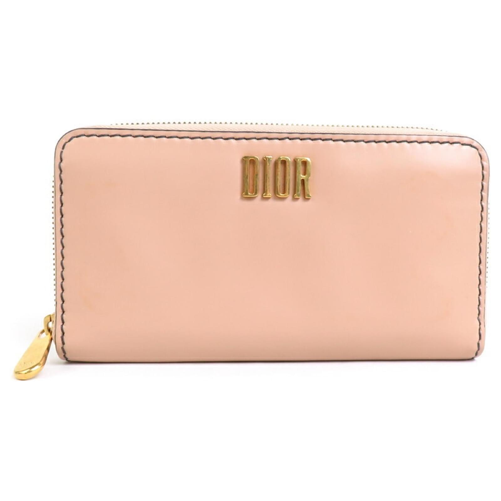 Christian Dior Pink Beige Long Wallet Leather ref.1513487 - Joli Closet