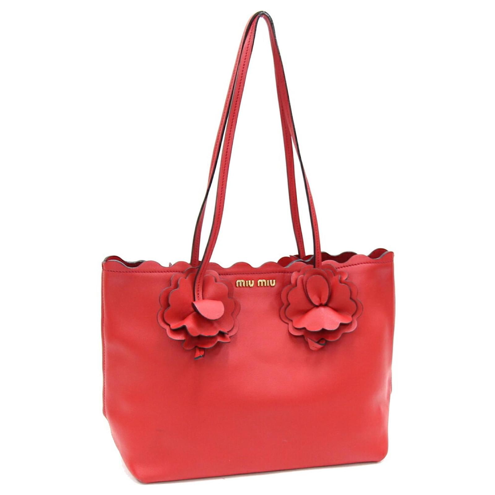Miu Miu Red Leather Tote Bag ref.1513999 - Joli Closet