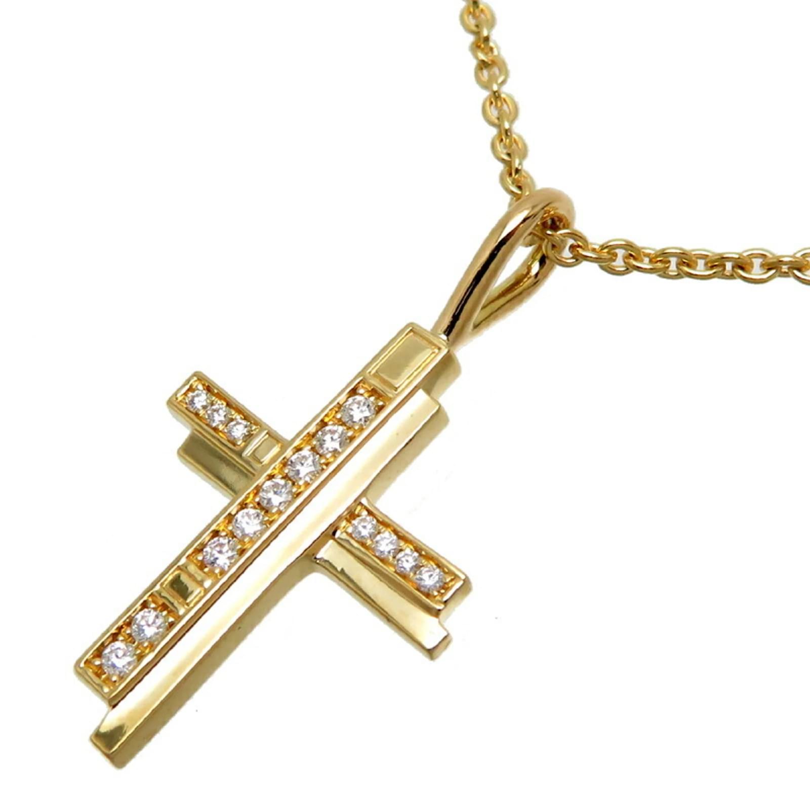 Harry Winston Traffic Cross Diamond Necklace Yellow gold ref.1514065 ...