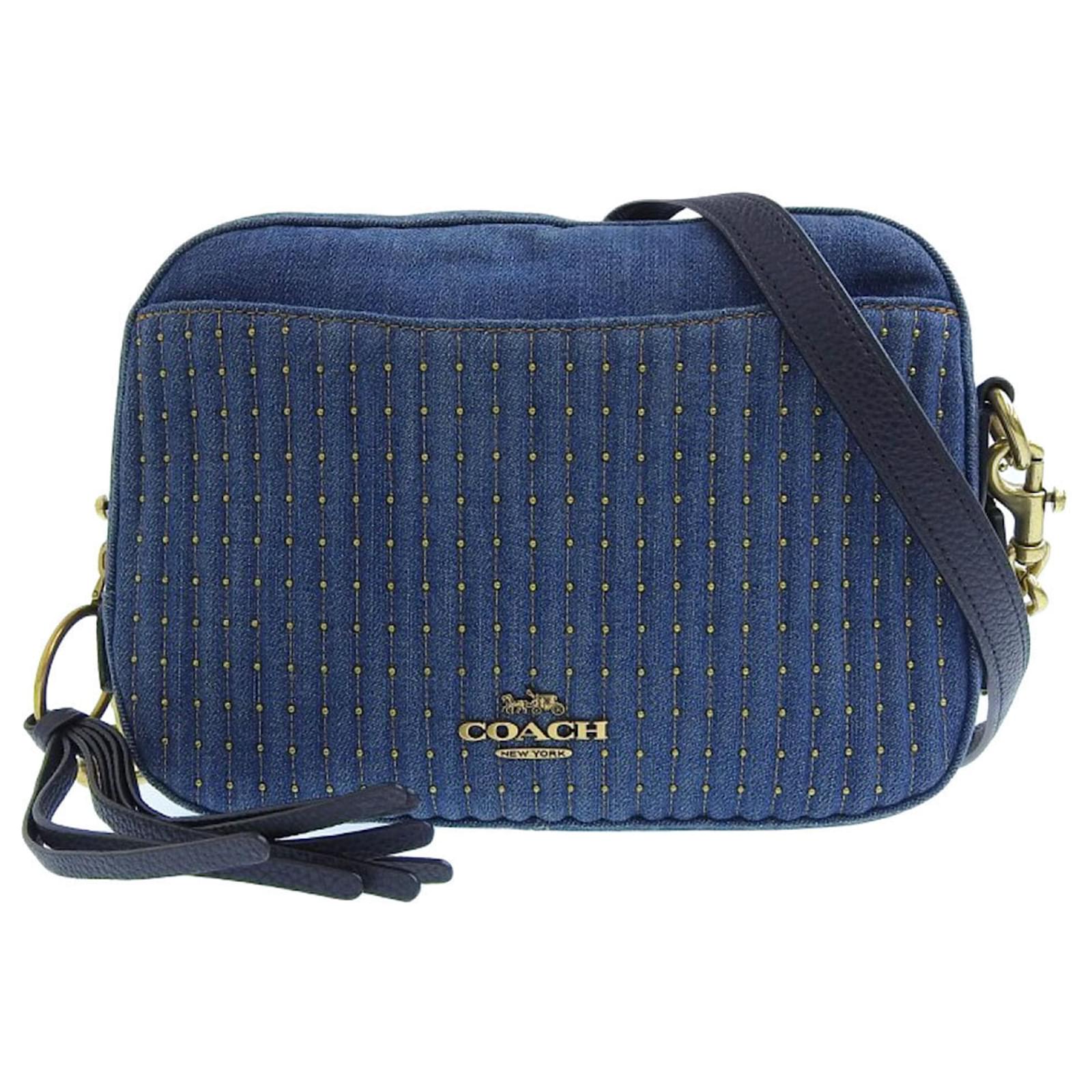 Coach Denim Quilted Studs Shoulder Bag Blue ref.1515503 - Joli Closet