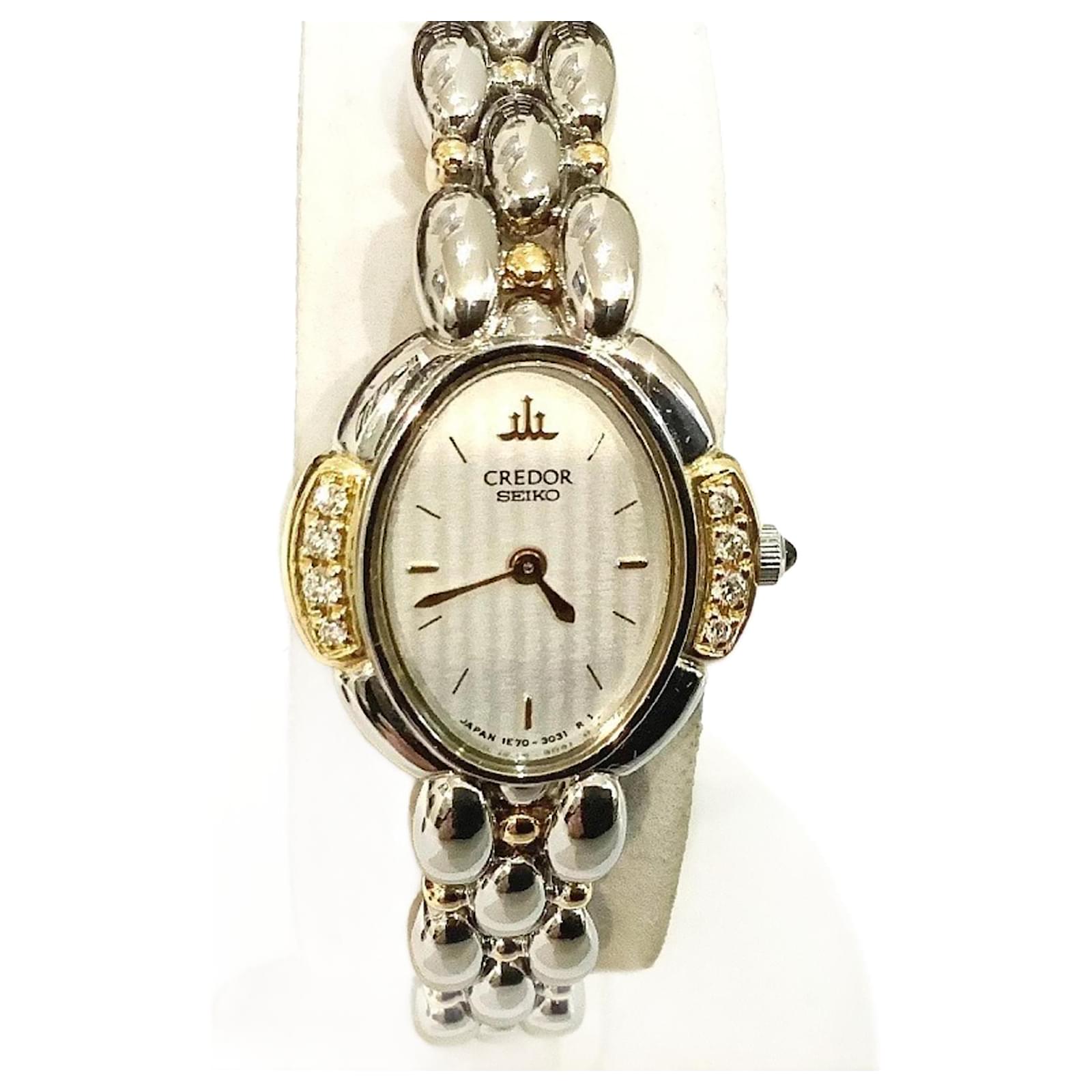 Seiko Credor Quartz Wristwatch Silvery Golden ref.1516319 - Joli Closet