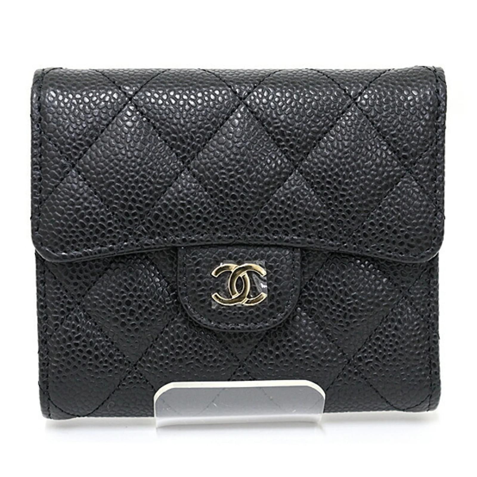 Chanel Matelasse Classic Small Flap Caviar Skin Trifold Wallet Black ...