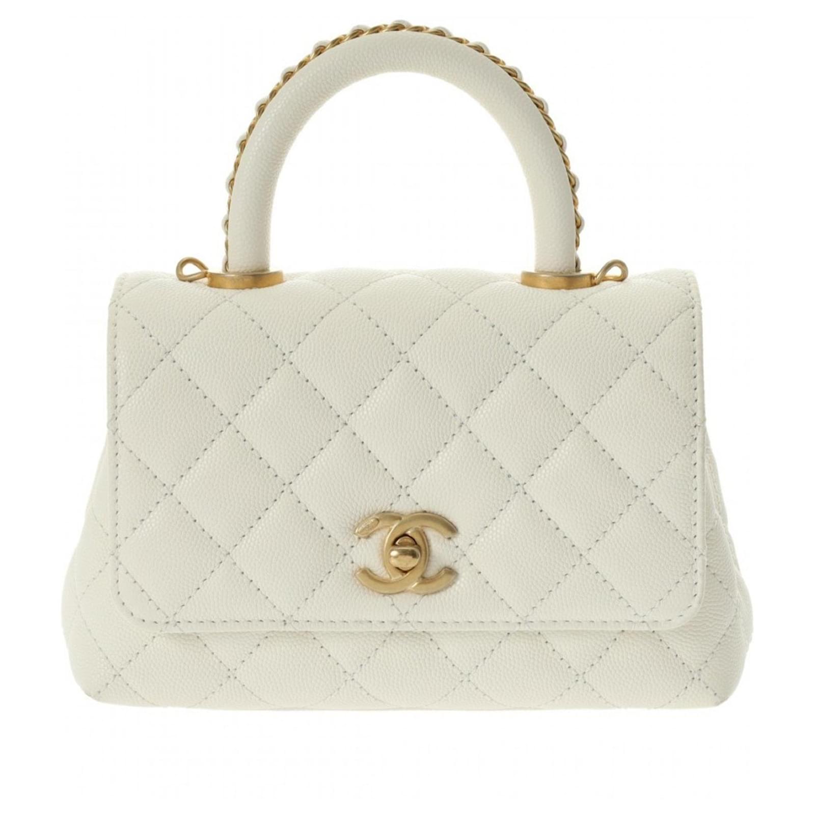 Chanel Coco Handle White Leather ref.1517478 - Joli Closet