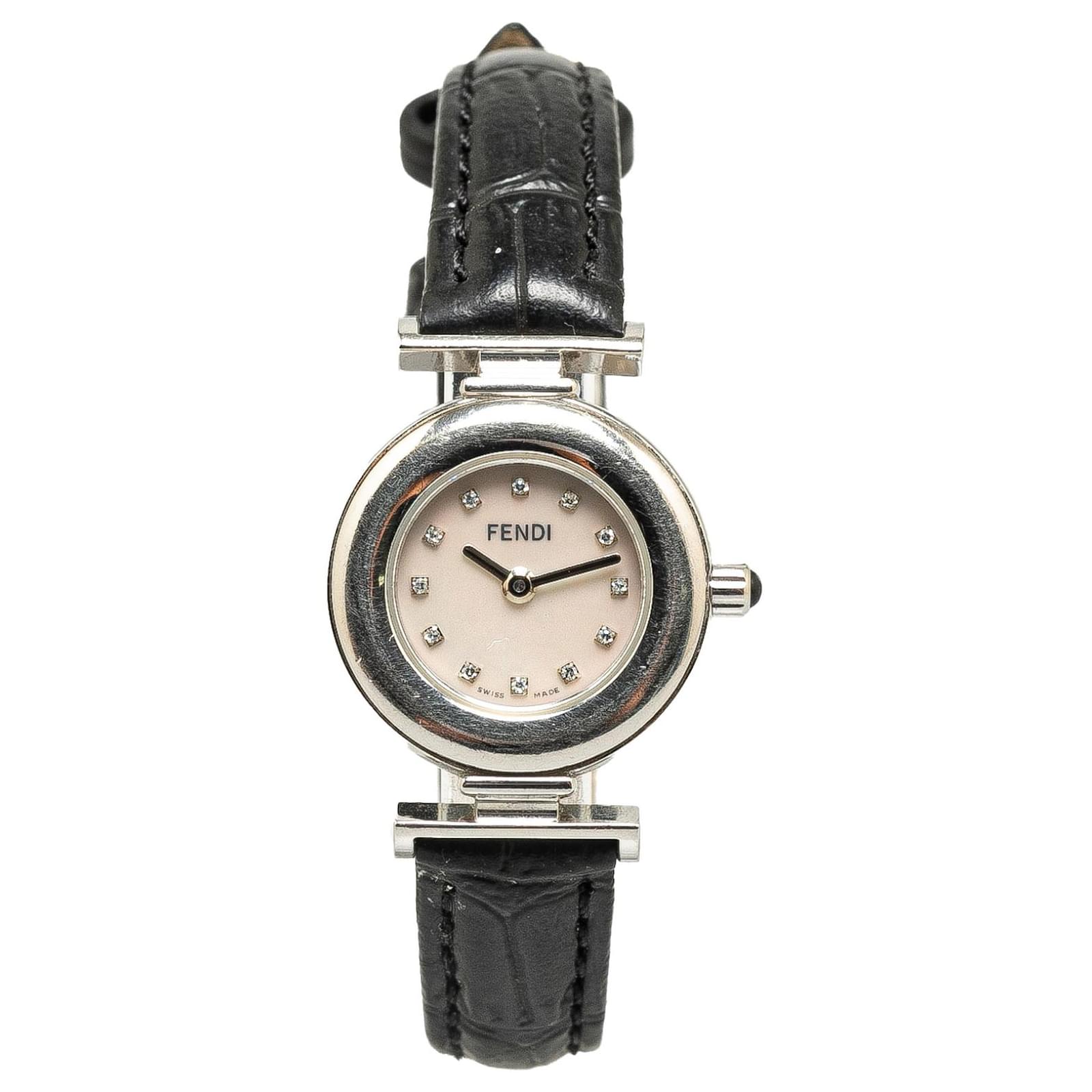 Fendi Silver Quartz Stainless Steel 320L Diamond Watch Silvery Metal ...