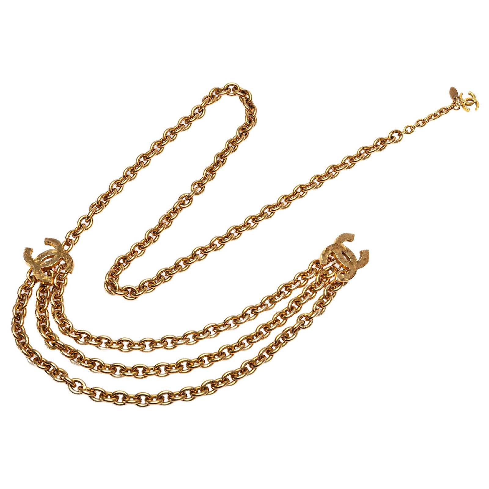 Gold Chanel Gold Plated CC Chain-Link Belt Golden Metal ref.1520747 ...