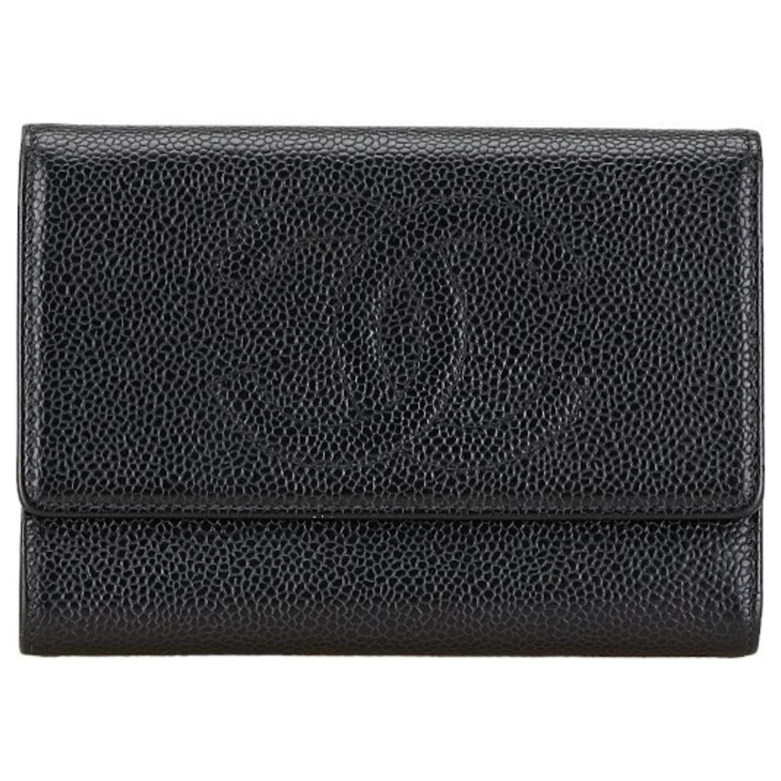 Chanel Coco Mark Tri-fold Wallet Black Leather ref.1522090 - Joli Closet