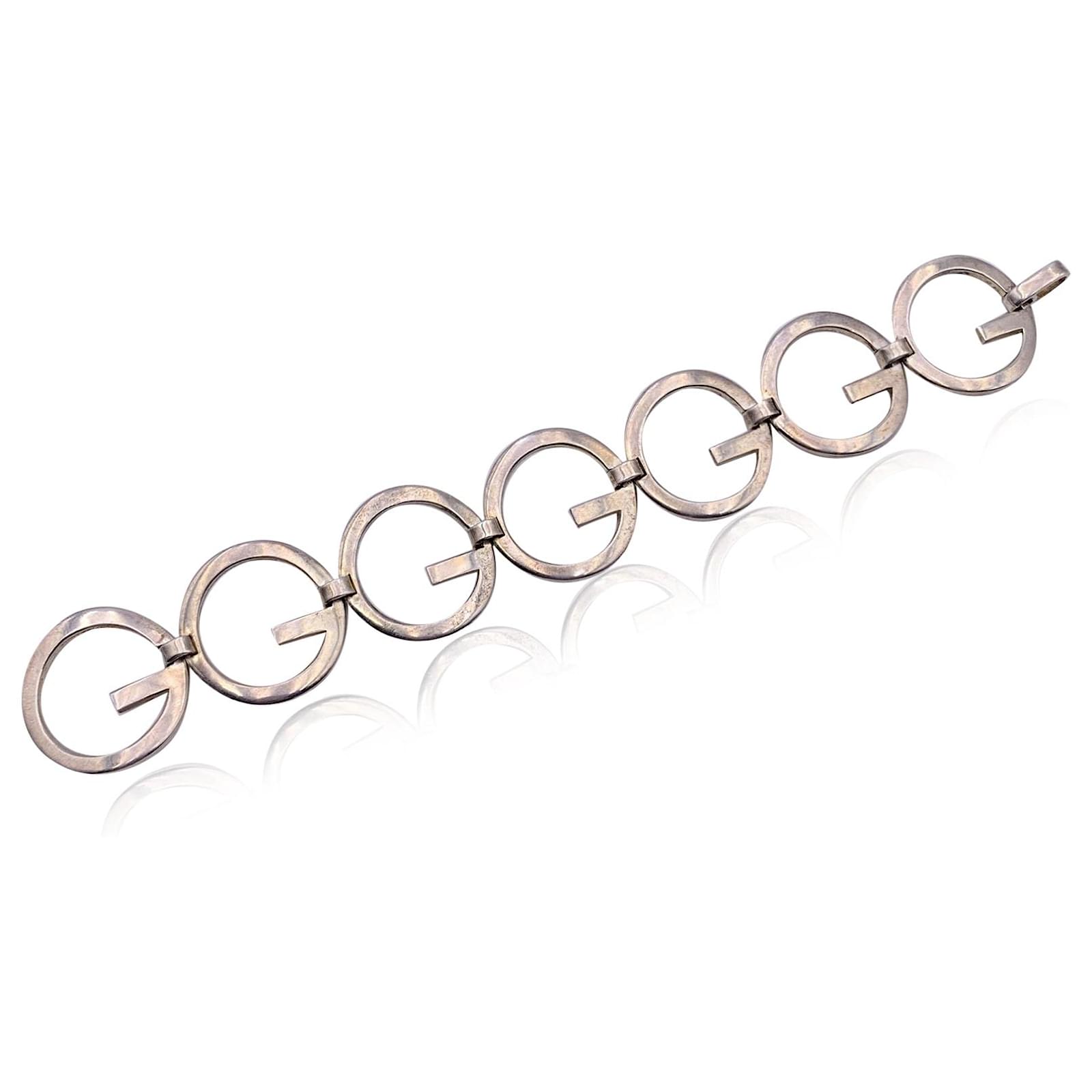 Gucci Vintage Sterling Silver 925 G Chain Link Bracelet Silvery ref.1523261 - Joli Closet