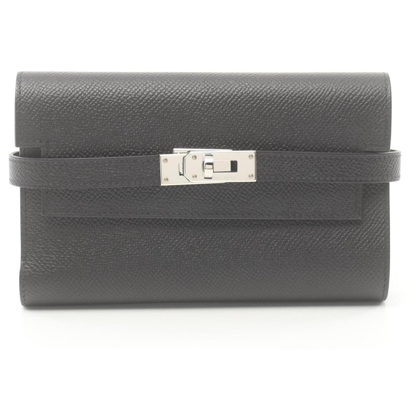 Hermès Hermes Kelly Wallet Medium Tri-fold Black Leather ref.1524004 ...