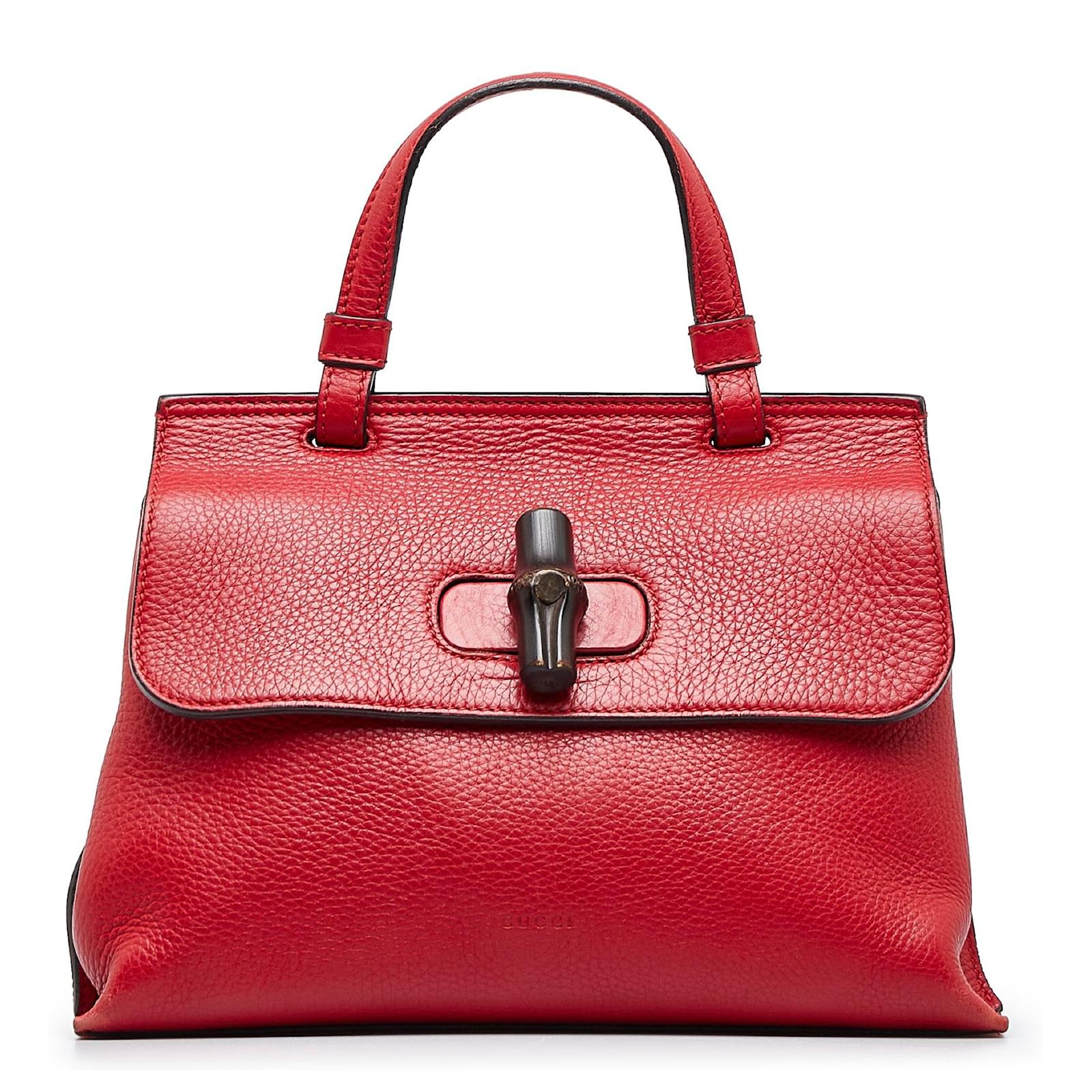 Red Gucci Small Bamboo Daily Satchel Leather ref.JC1526445 (Sold ...