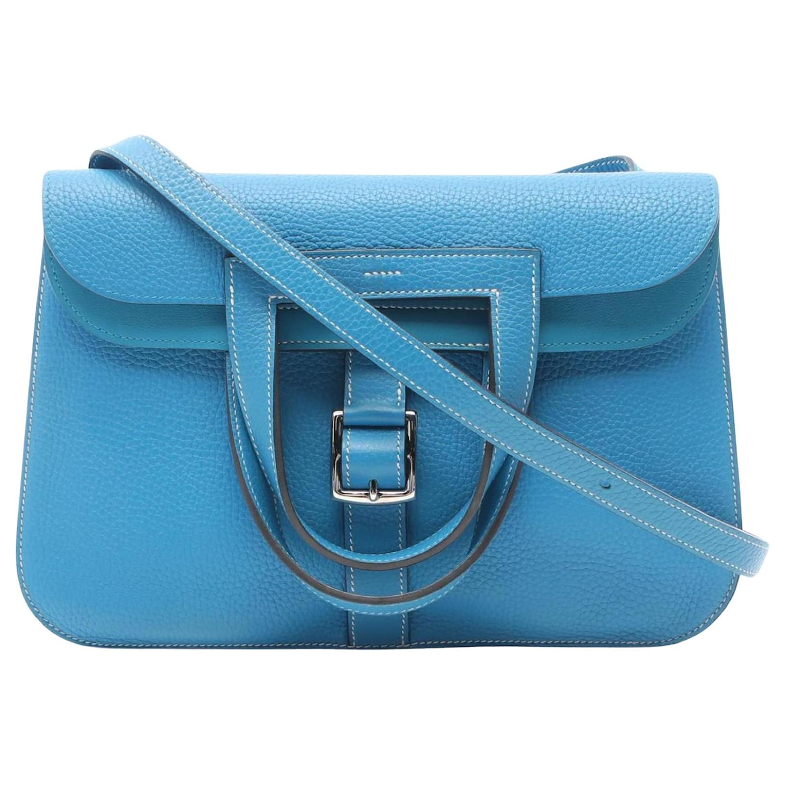 Hermès Halzan Blue Leather ref.1528170 - Joli Closet
