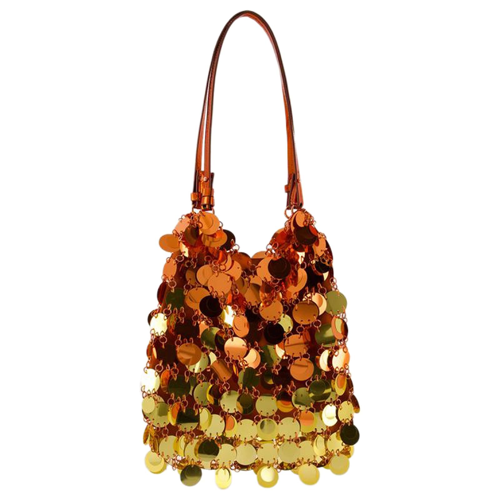 Paco Rabanne Oversized Sequin Purse - Rabanne - Polyester - Gold Golden ...
