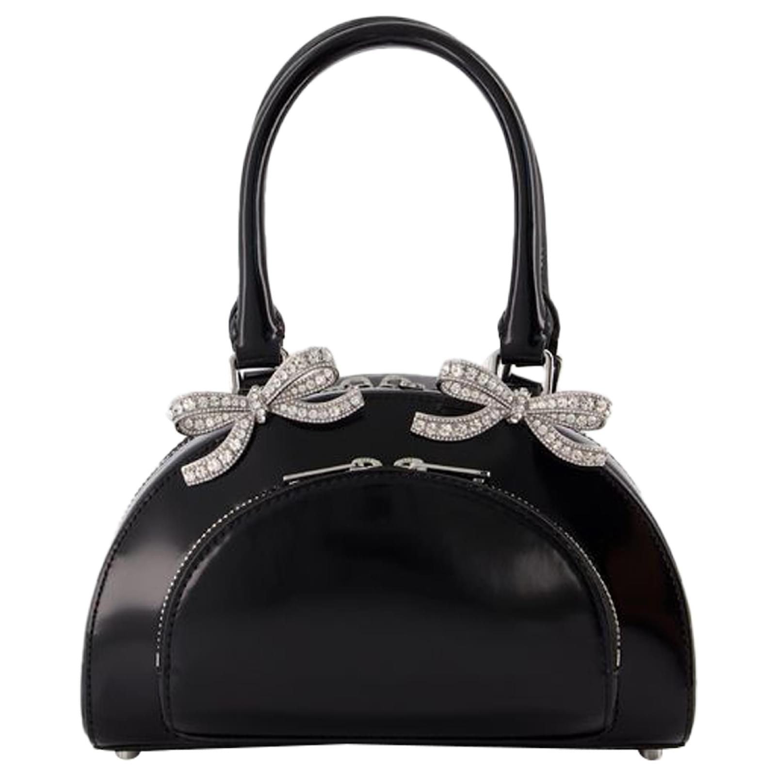 Curved Mini Handbag - SELF PORTRAIT - Leather - Black Pony-style ...