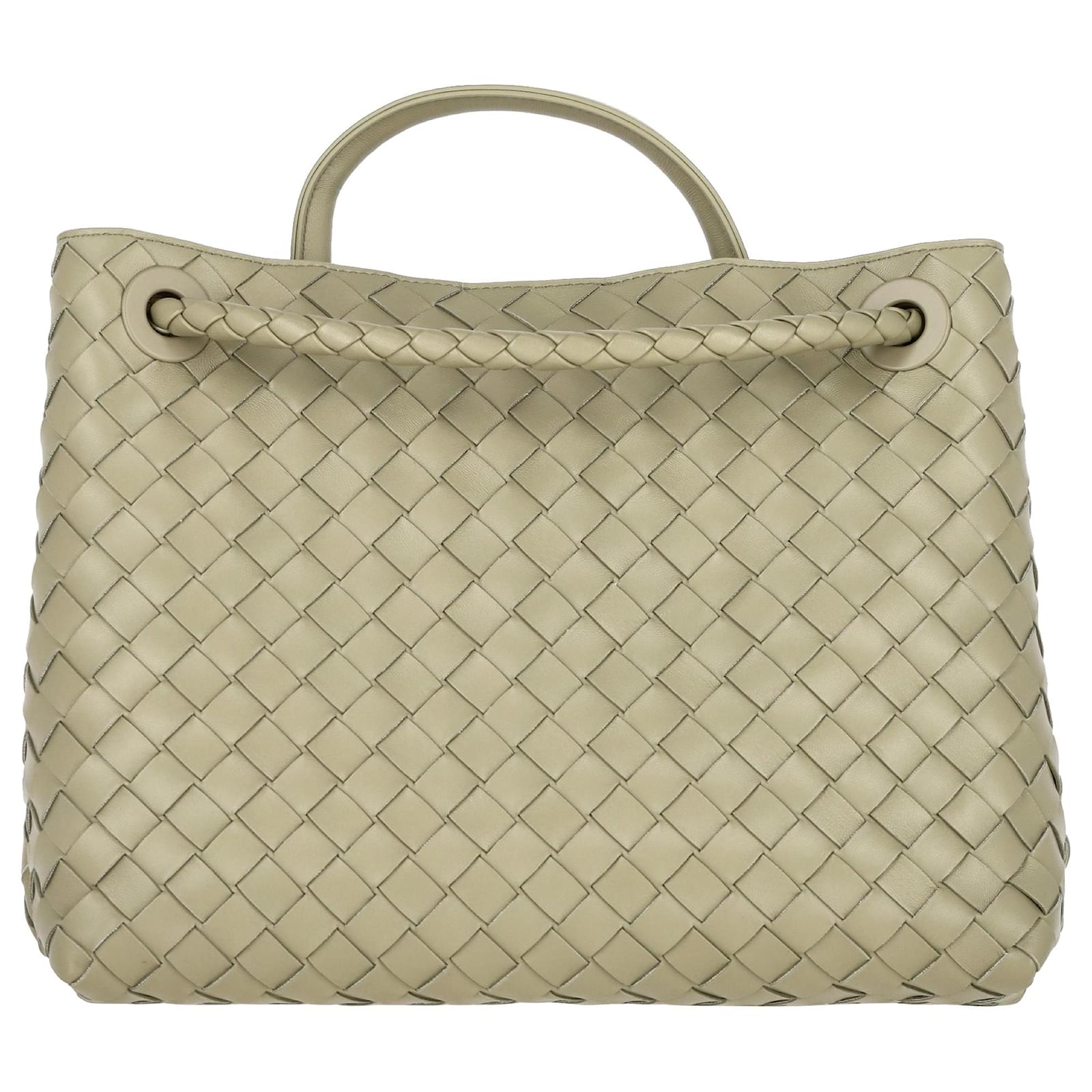 Bottega Veneta Medium Andiamo Intrecciato Hand Bag in Green Nappa ...