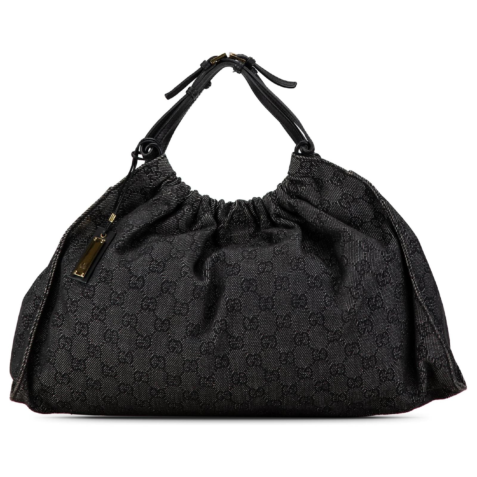 Black Gucci GG Denim Handbag Leather ref.1533890 - Joli Closet