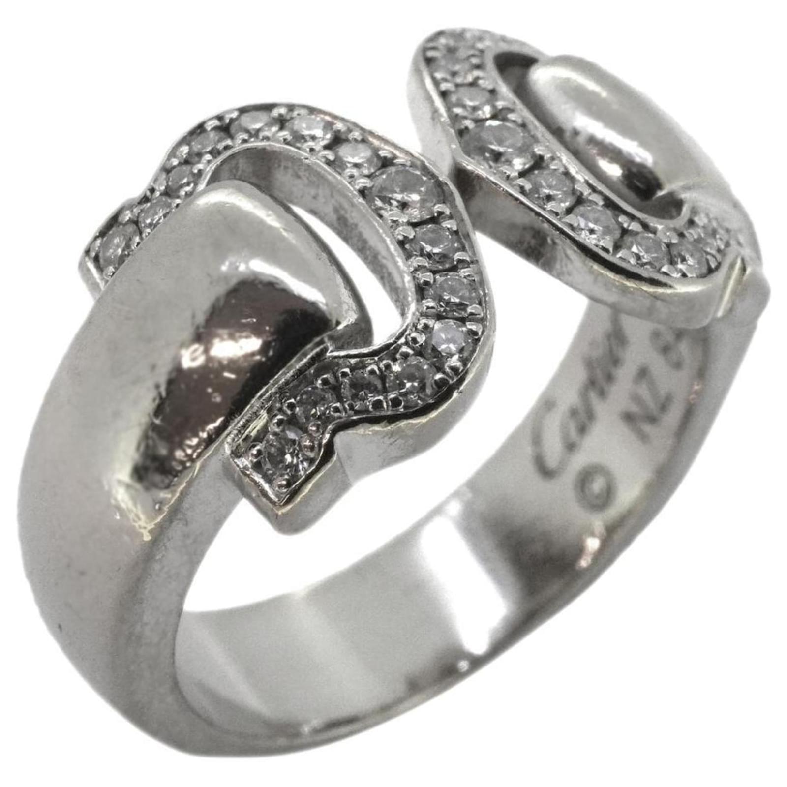 Cartier 2C Diamond Band Ring in 18K White Gold ref.1536528 - Joli Closet