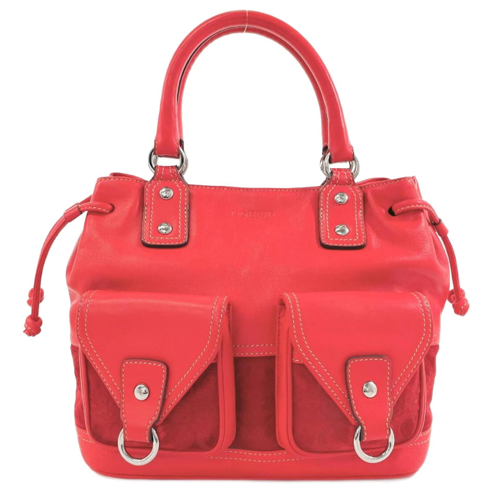 Loewe Women's Suede Handbag in Red ref.1537040 - Joli Closet