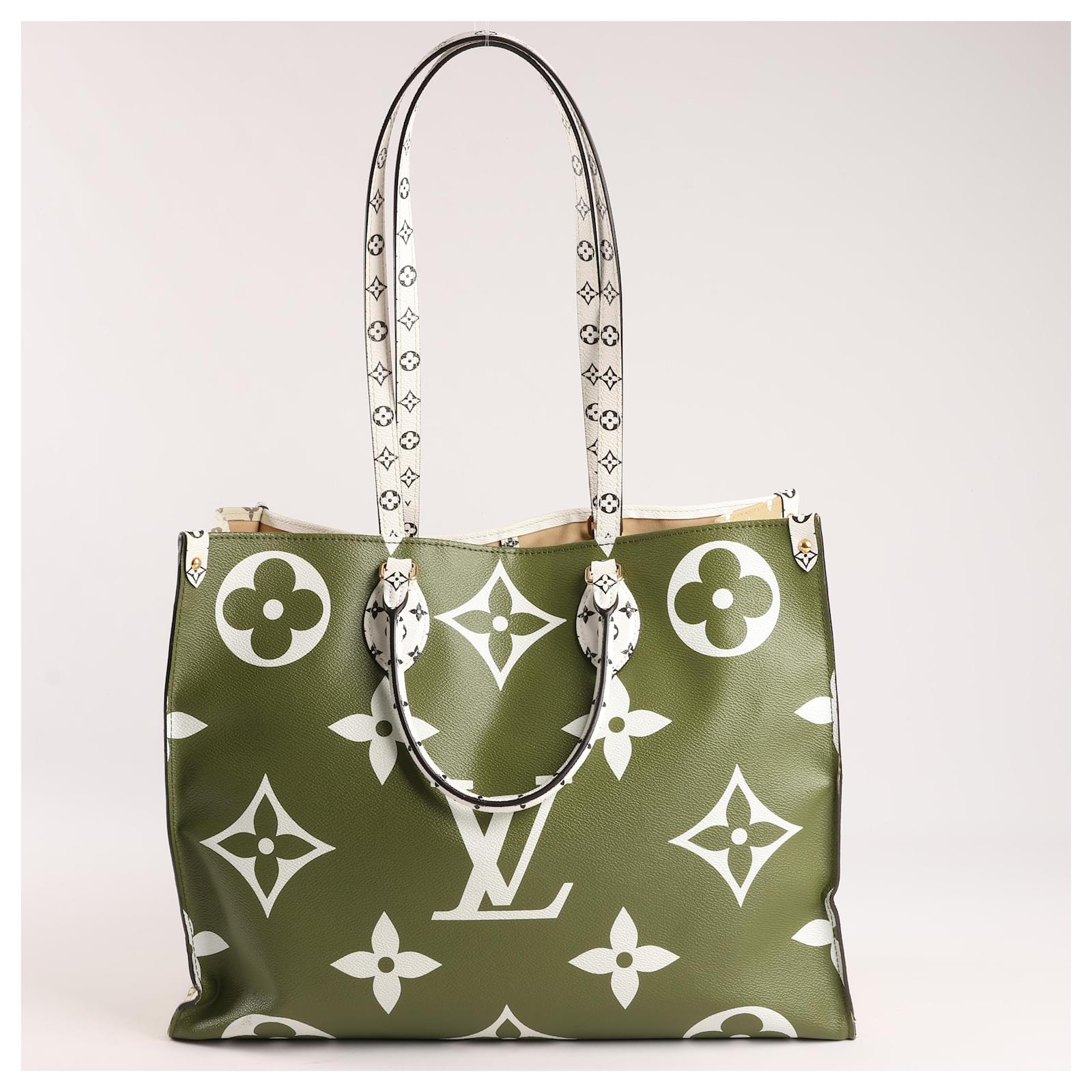 Louis Vuitton Monogram Giant OntheGo GM Handbag in Green and Beige ...