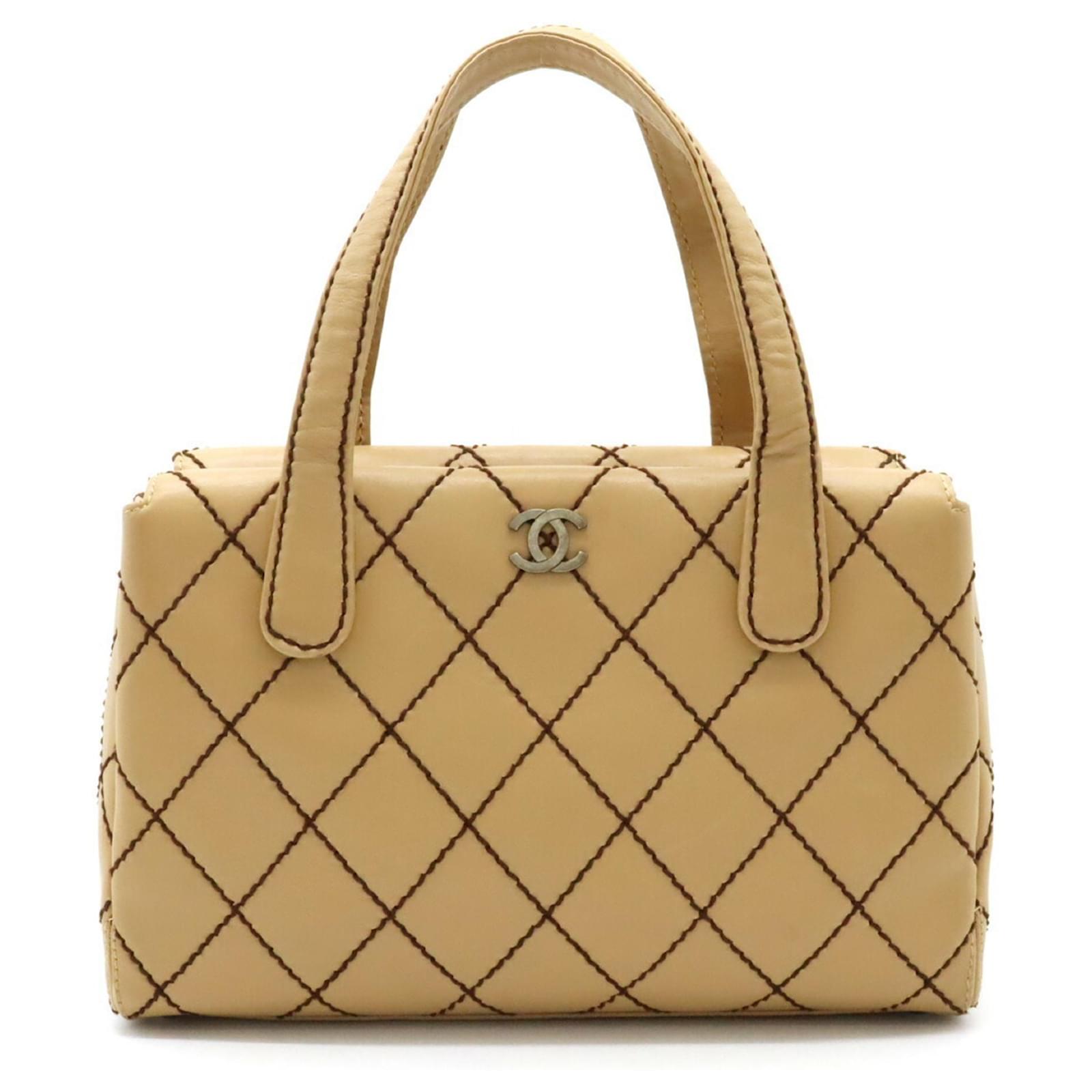 Chanel Wild Stitch Coco Mark Handbag Tote Bag Beige Leather ref.1543124 ...