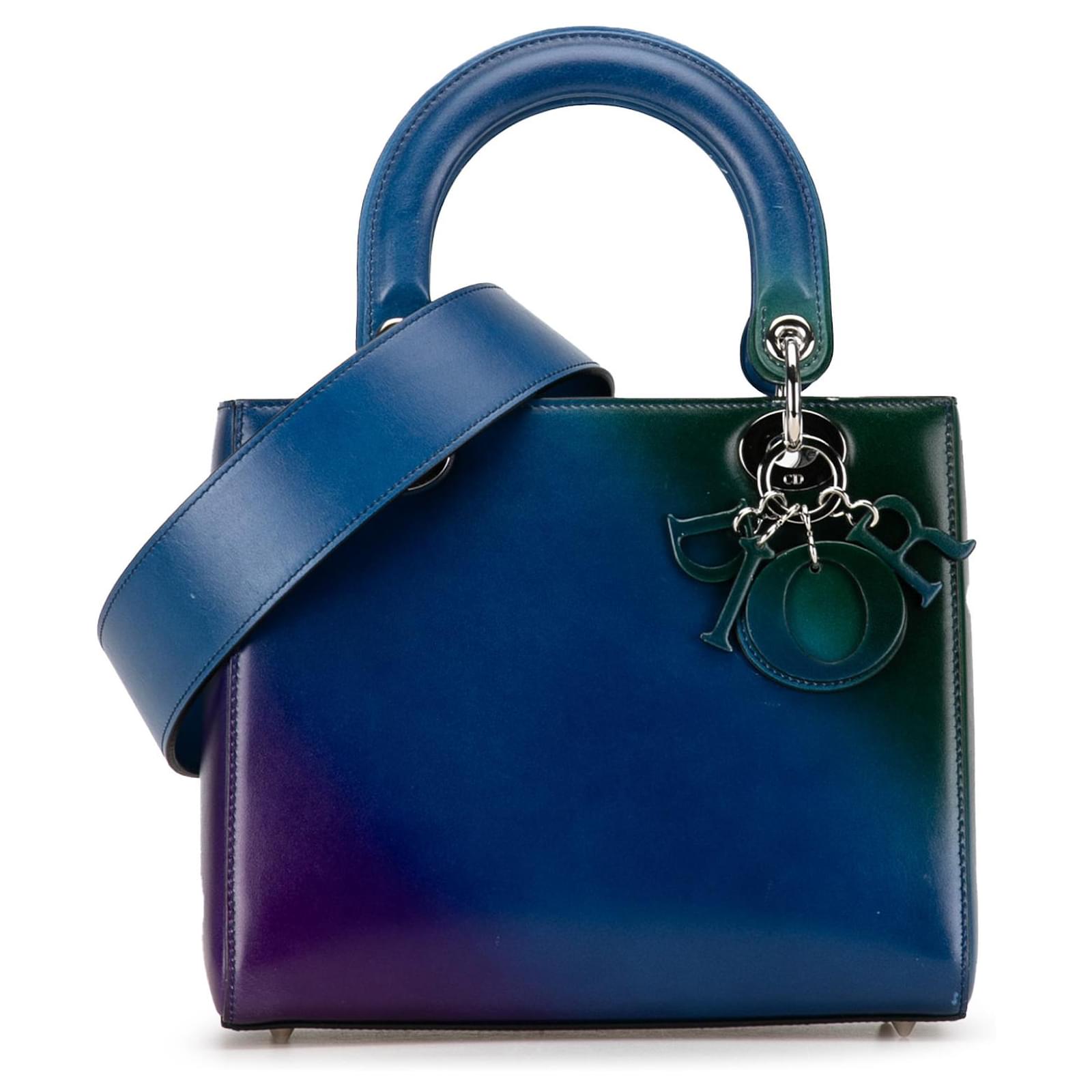 Dior Blue Medium Ombre Lady Dior Leather Pony-style calfskin ref ...