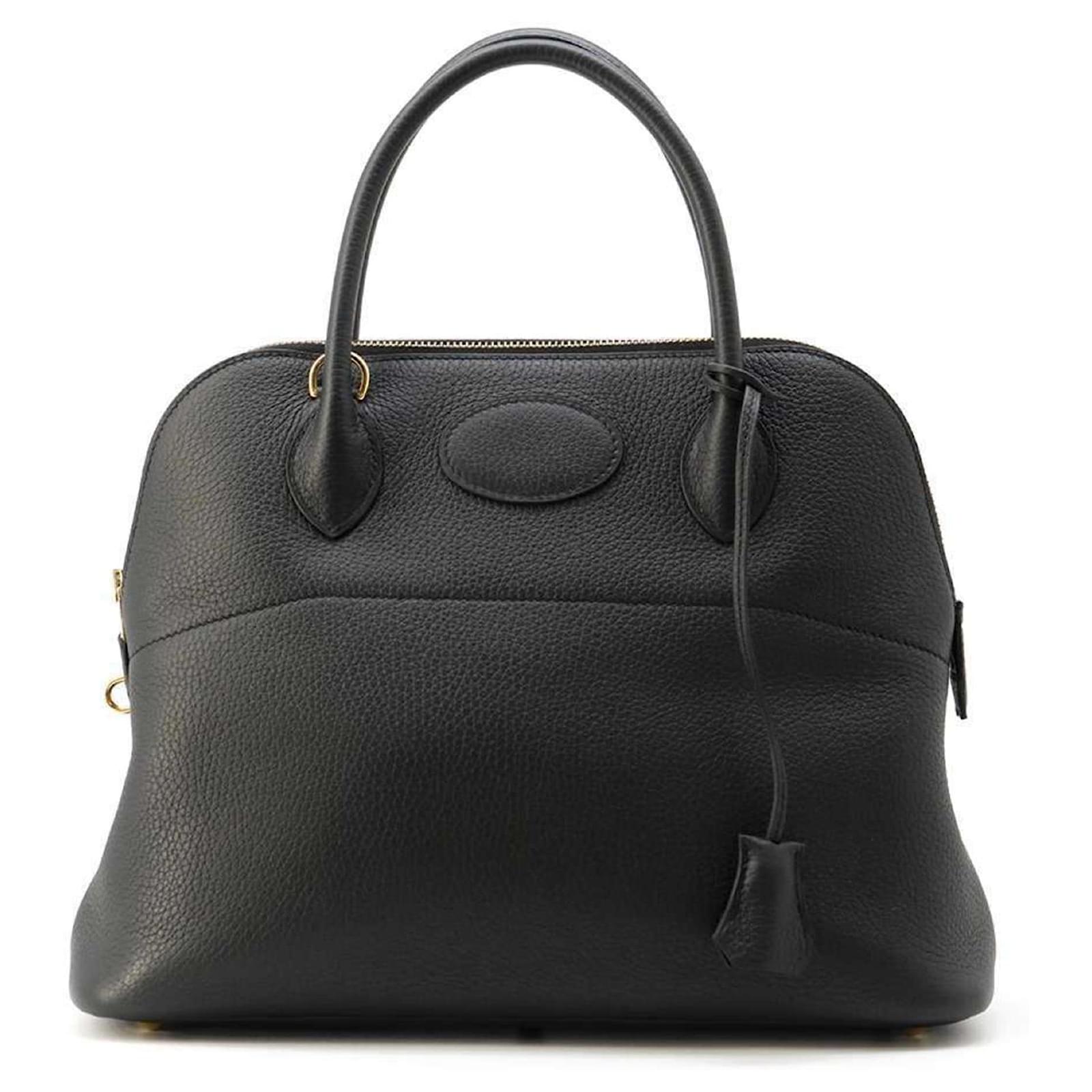 Hermès Hermes Bolide 31 Handbag in Black Taurillon Clemence Leather ref ...