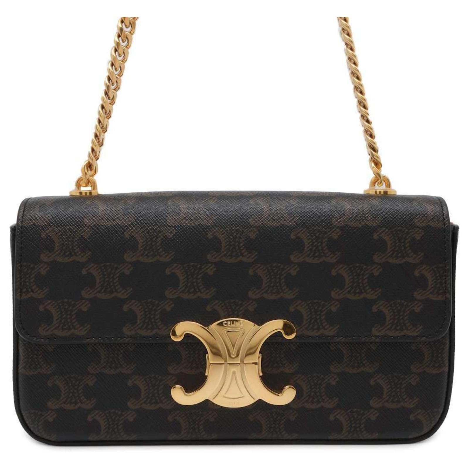 Céline Celine Chain Shoulder Bag Triomphe Leather Plastic ref.1544675 ...