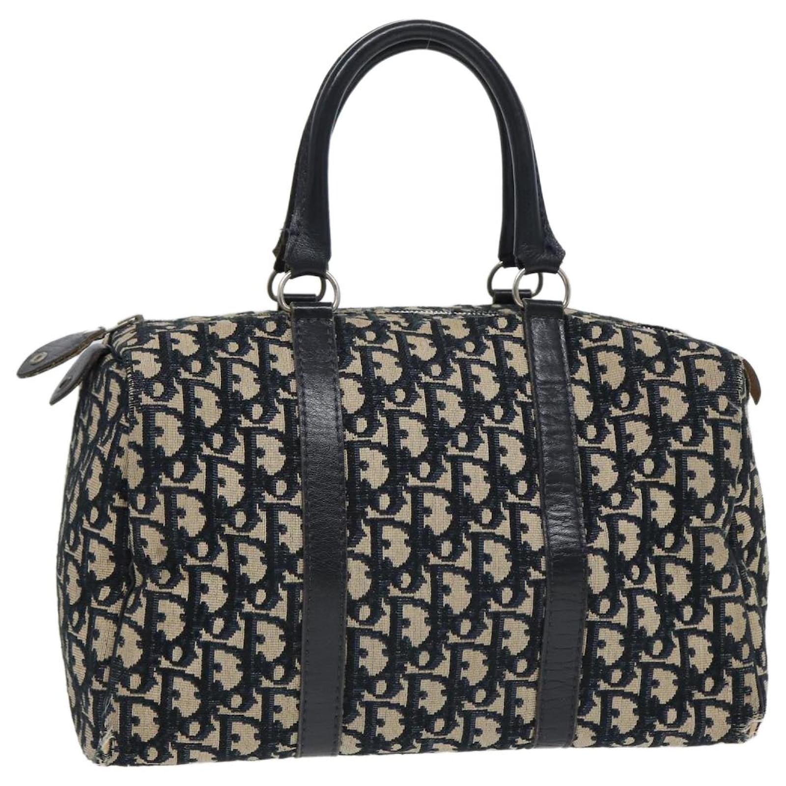Christian Dior Trotter Canvas Boston Bag Navy Auth bs16138 Navy blue ref.1544875 - Joli Closet