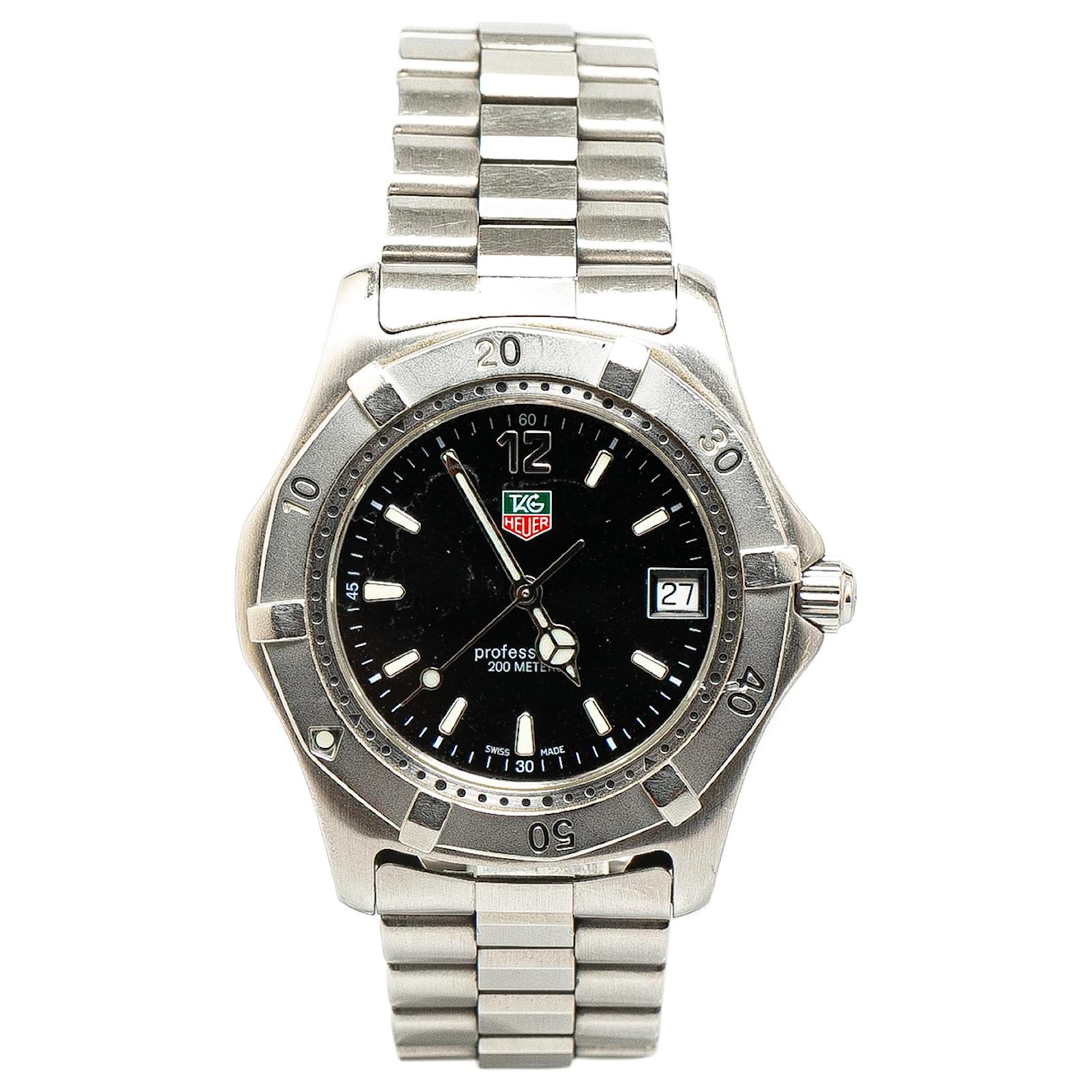 Tag Heuer Silver Quartz Stainless Steel Professional 2000 Silvery Metal ...