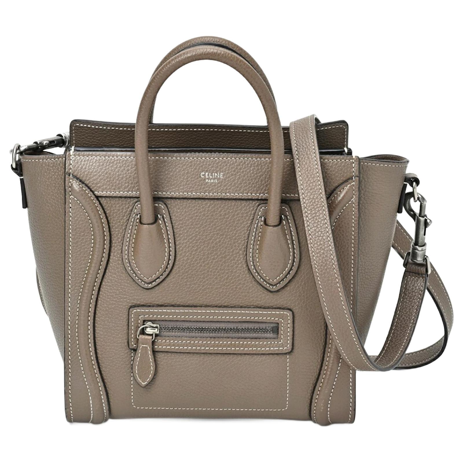 Céline Celine Luggage Nano Handbag Grey Leather ref.JC1548028 (Sold ...