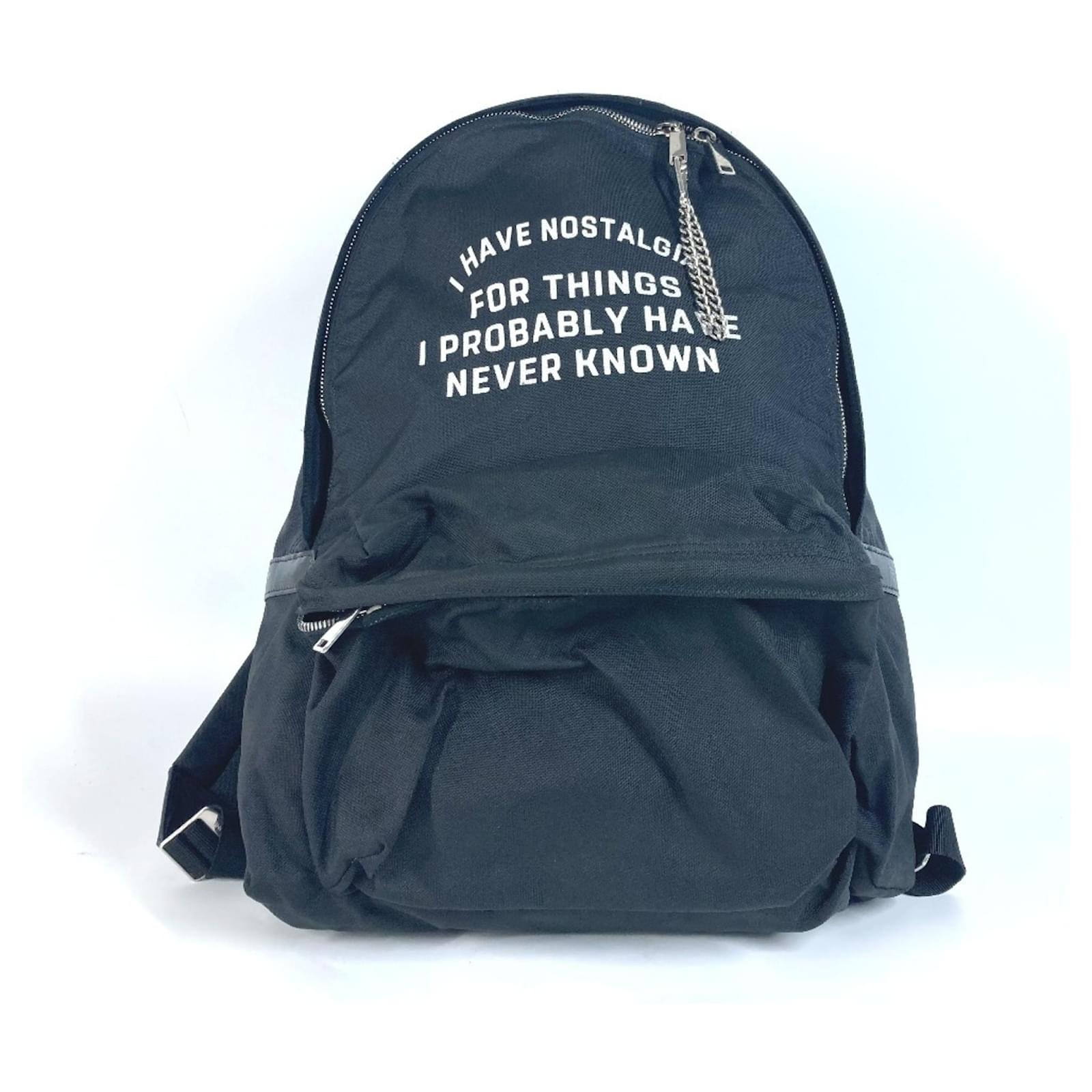 Céline Celine Bicolor Nylon Leather Backpack Black White ref.1549643 ...