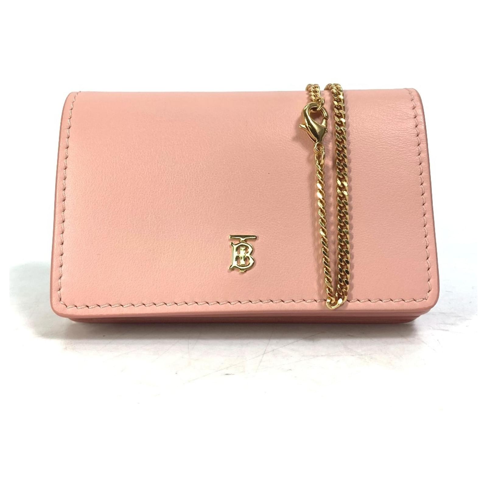 Burberry TB Chain Wallet in Pink Leather ref.1549691 - Joli Closet