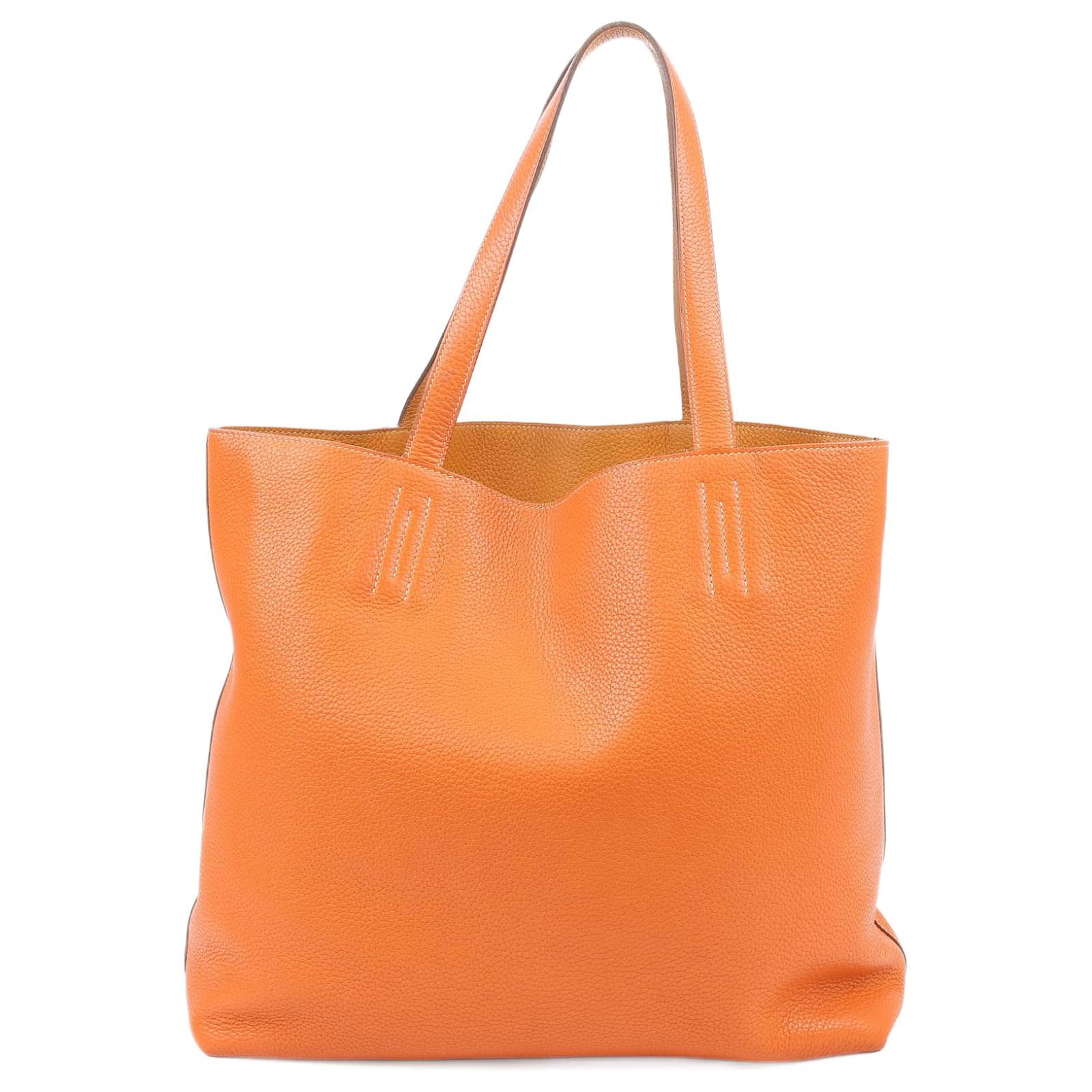 Hermès HERMES Double Sense 36 Taurillon Clemence Shoulder Bag in Orange ...