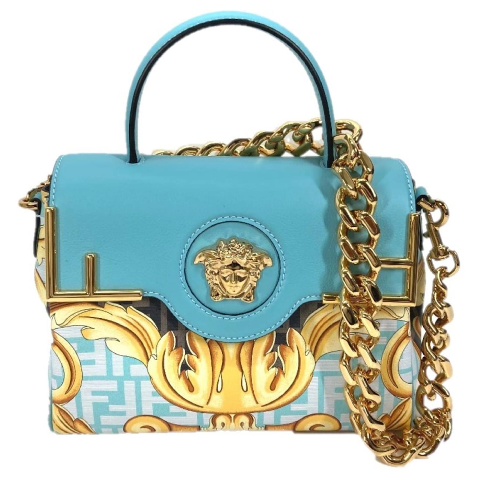 FENDI Versace Collaboration FENDACE Medusa Shoulder Bag Brown Blue ...