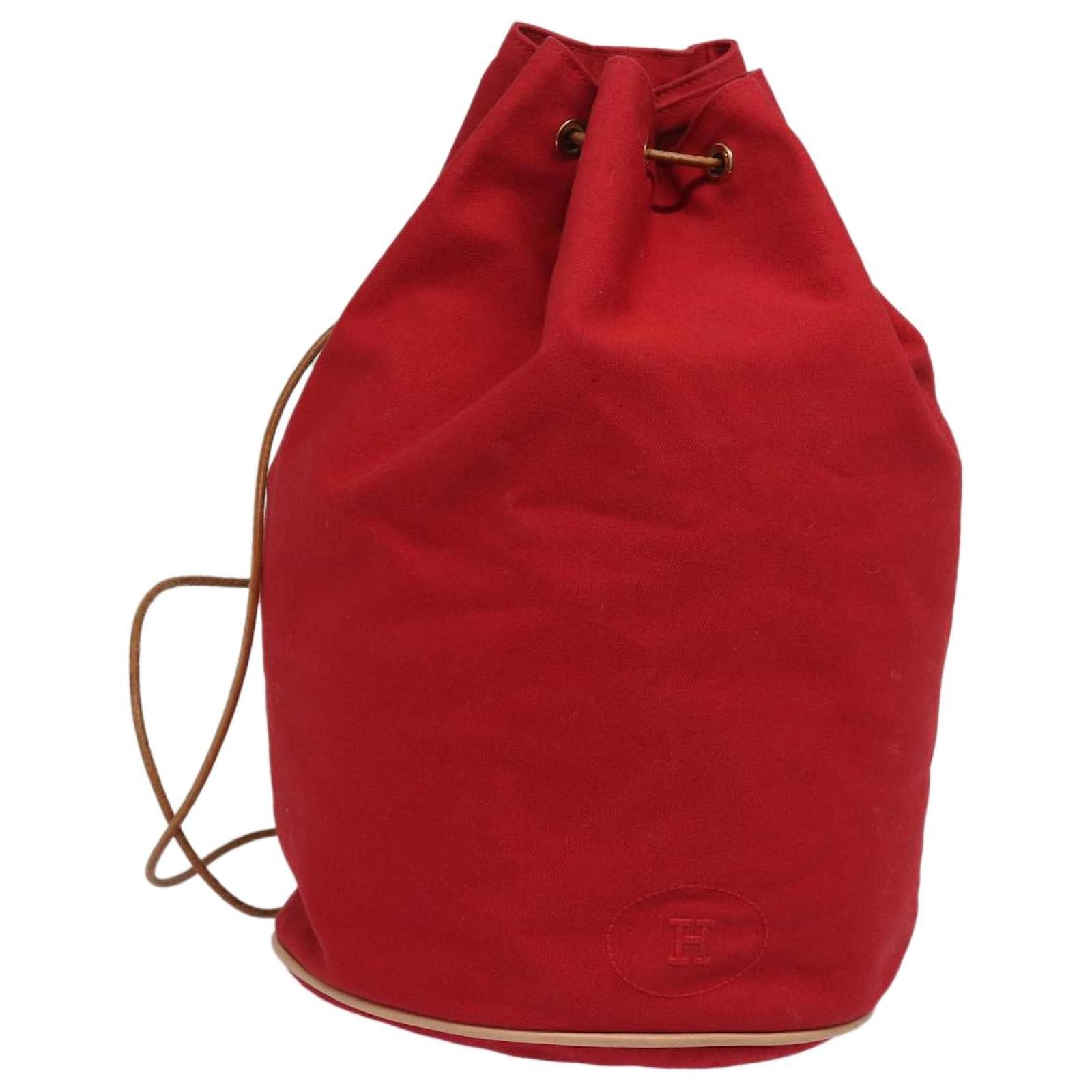 Hermès HERMES Porochon Mimir GM Shoulder Bag Canvas Red Auth th5156 Cloth ref.1553240 - Joli Closet