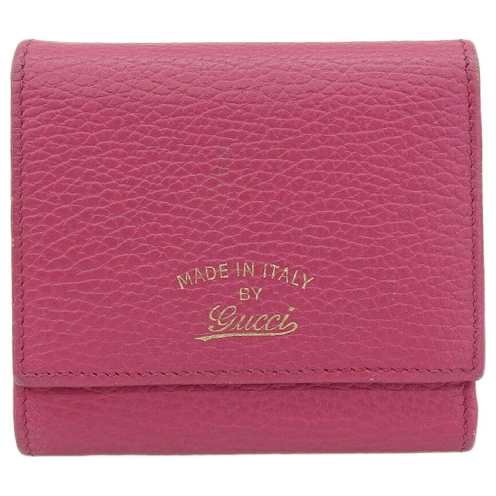 Gucci Pink Leather Tri-Fold Wallet ref.1556011 - Joli Closet