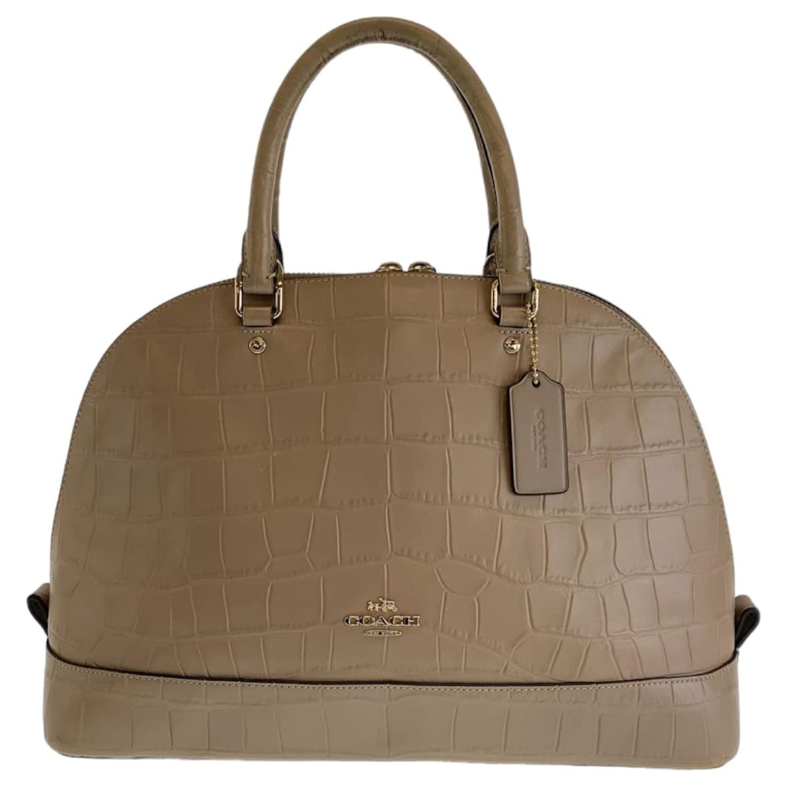 Coach Madison Beige Leather Handbag Brown ref.1563378 - Joli Closet