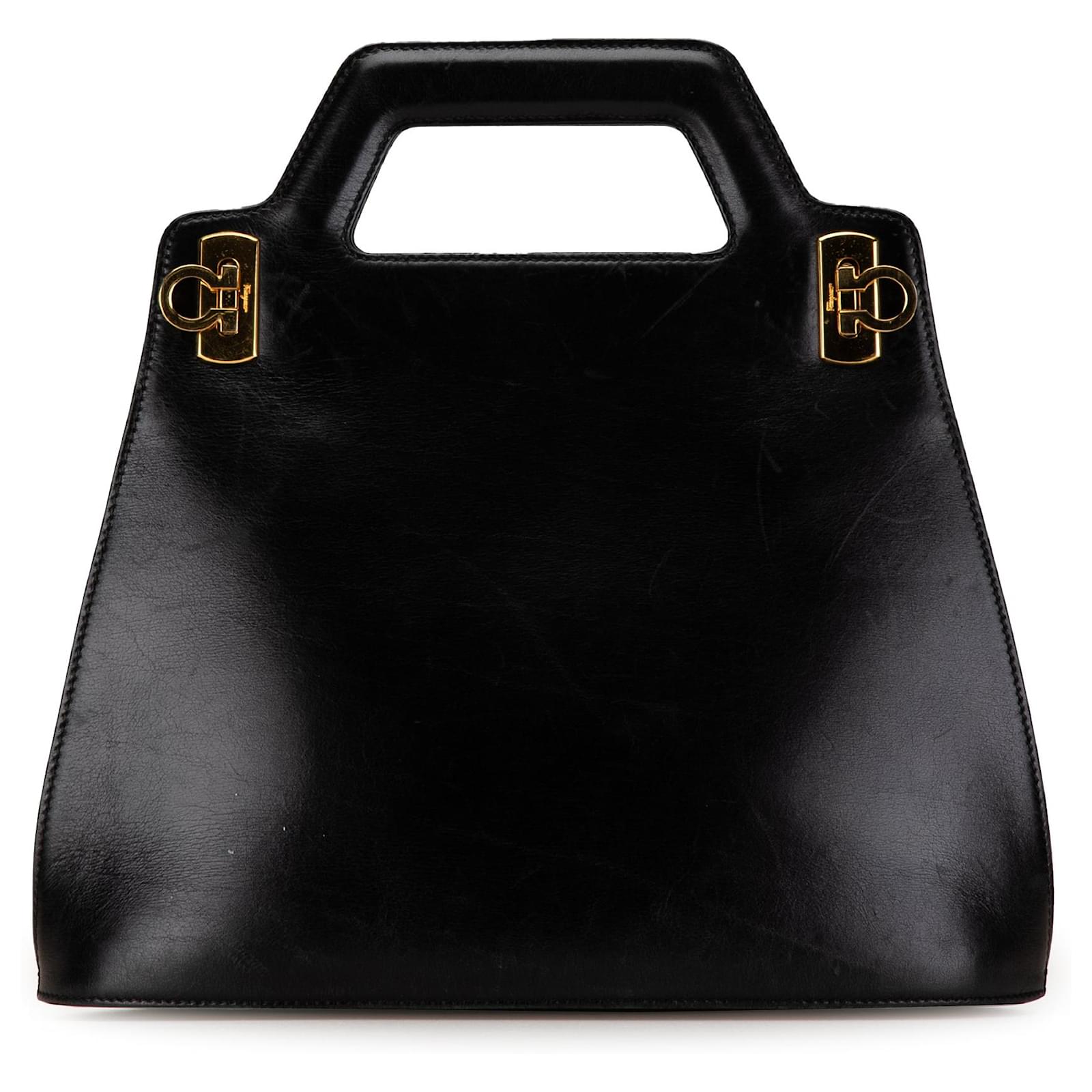 Salvatore Ferragamo Black Ferragamo Wanda Top Handle Bag Satchel ...