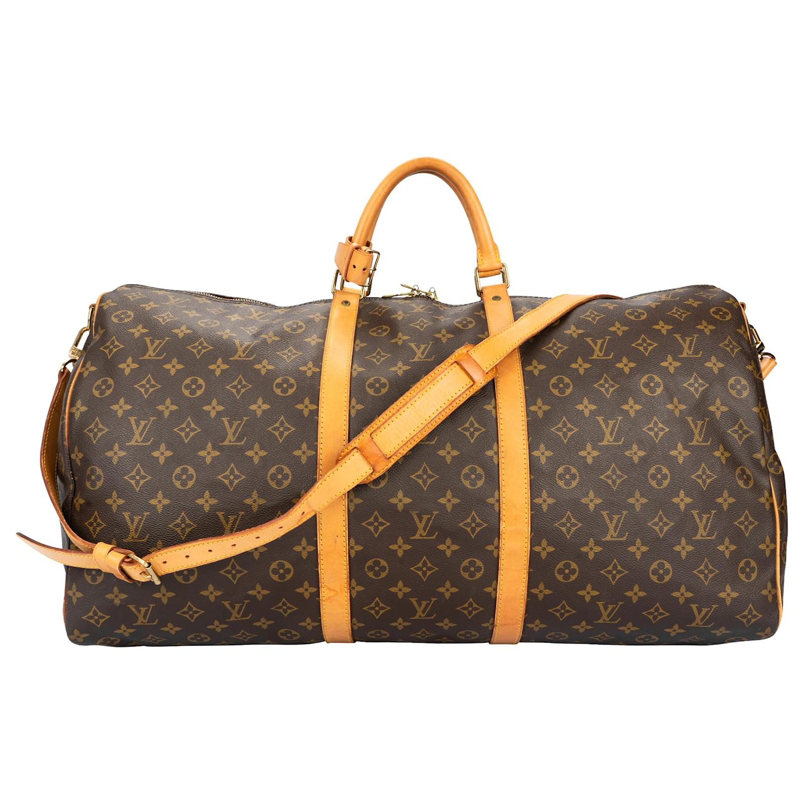 Louis Vuitton Canvas Monogram Keepall Bandouliere 60 Brown Cloth ref.1565002 - Joli Closet