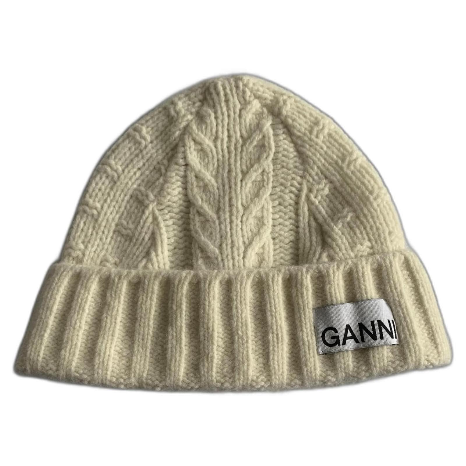 Ganni Hats Beige Wool Polyamide ref.1565049 - Joli Closet