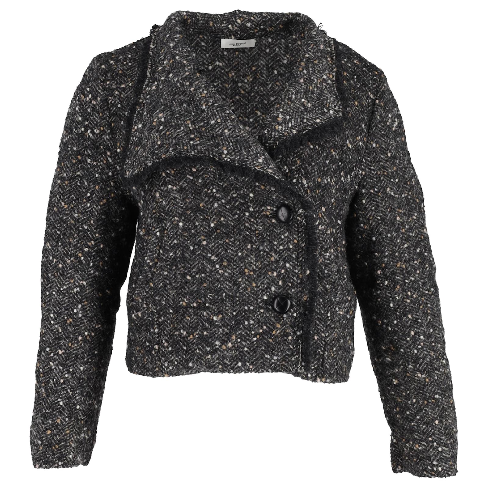Isabel Marant Etoile Edith Tweed Jacket in Black Wool ref.1567906 ...
